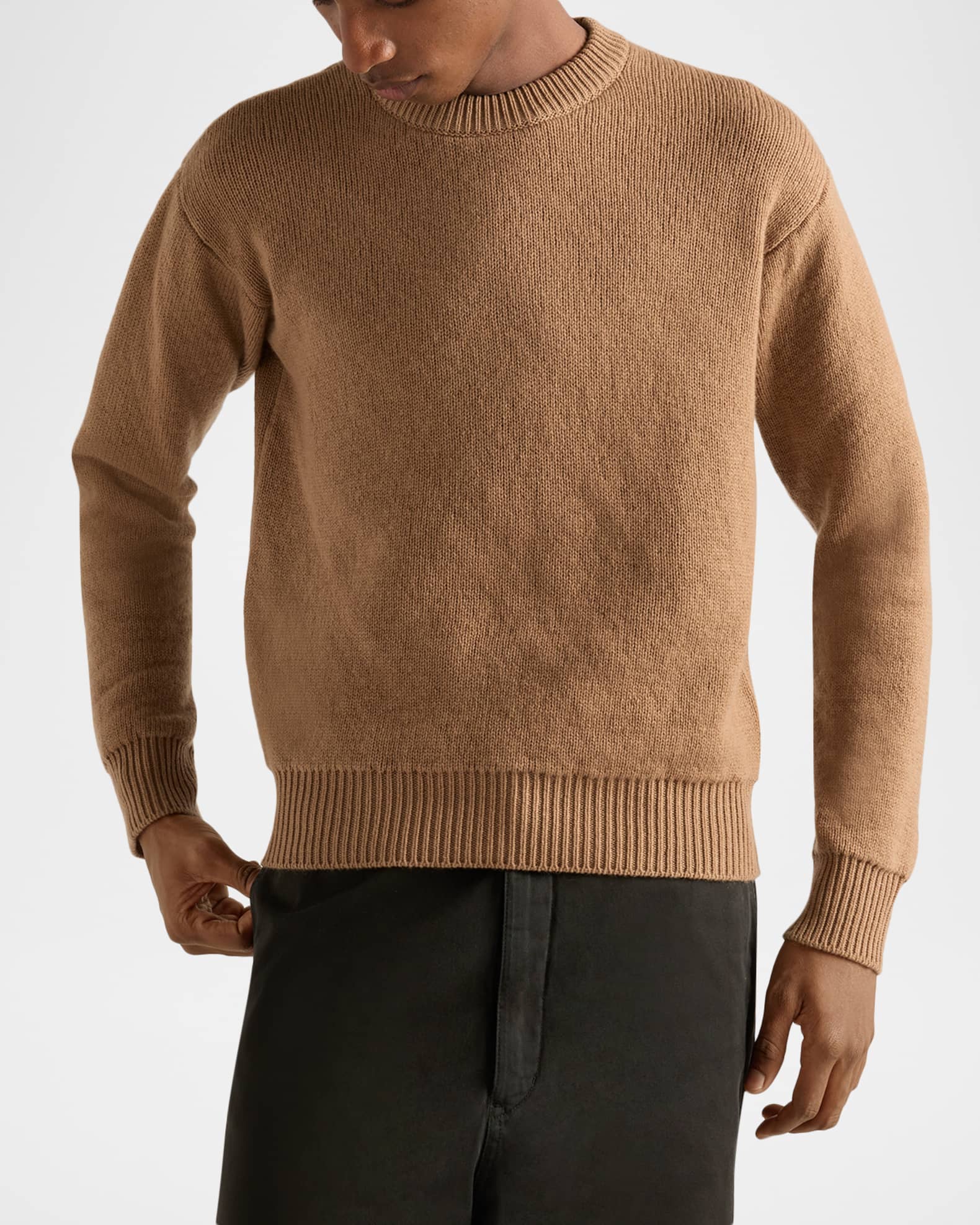 Prada Men's Cashmere Crew-Neck Sweater | Neiman Marcus