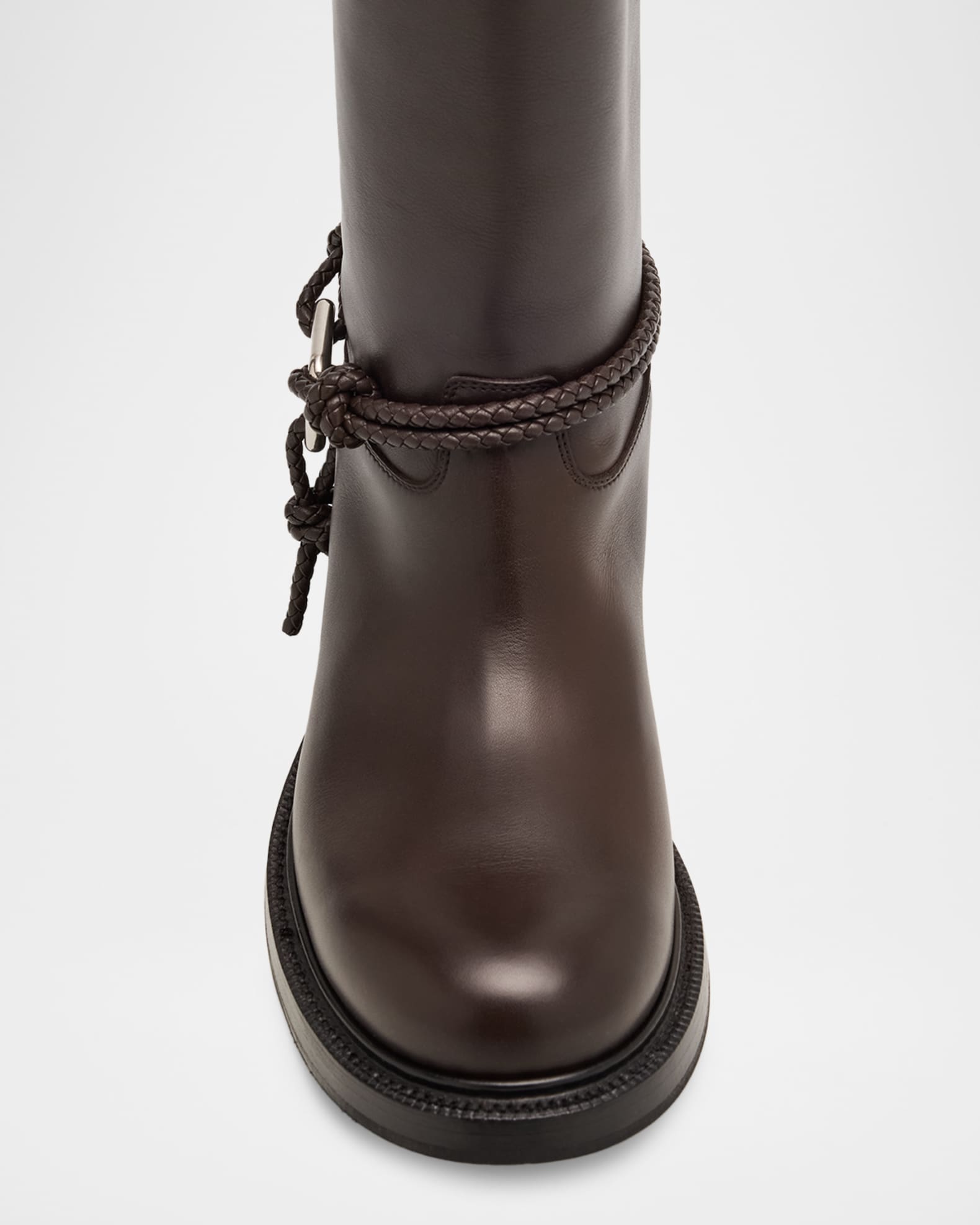 Bottega Veneta James Leather Knee-High Riding Boots | Neiman Marcus