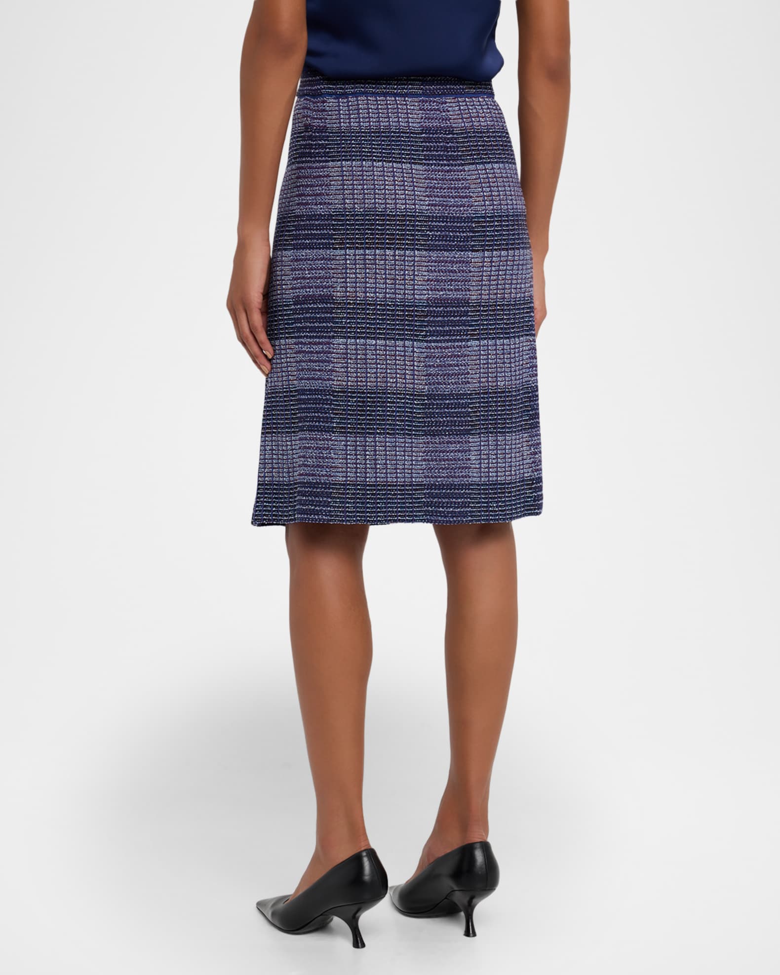 Misook Plaid Knit Straight Skirt | Neiman Marcus