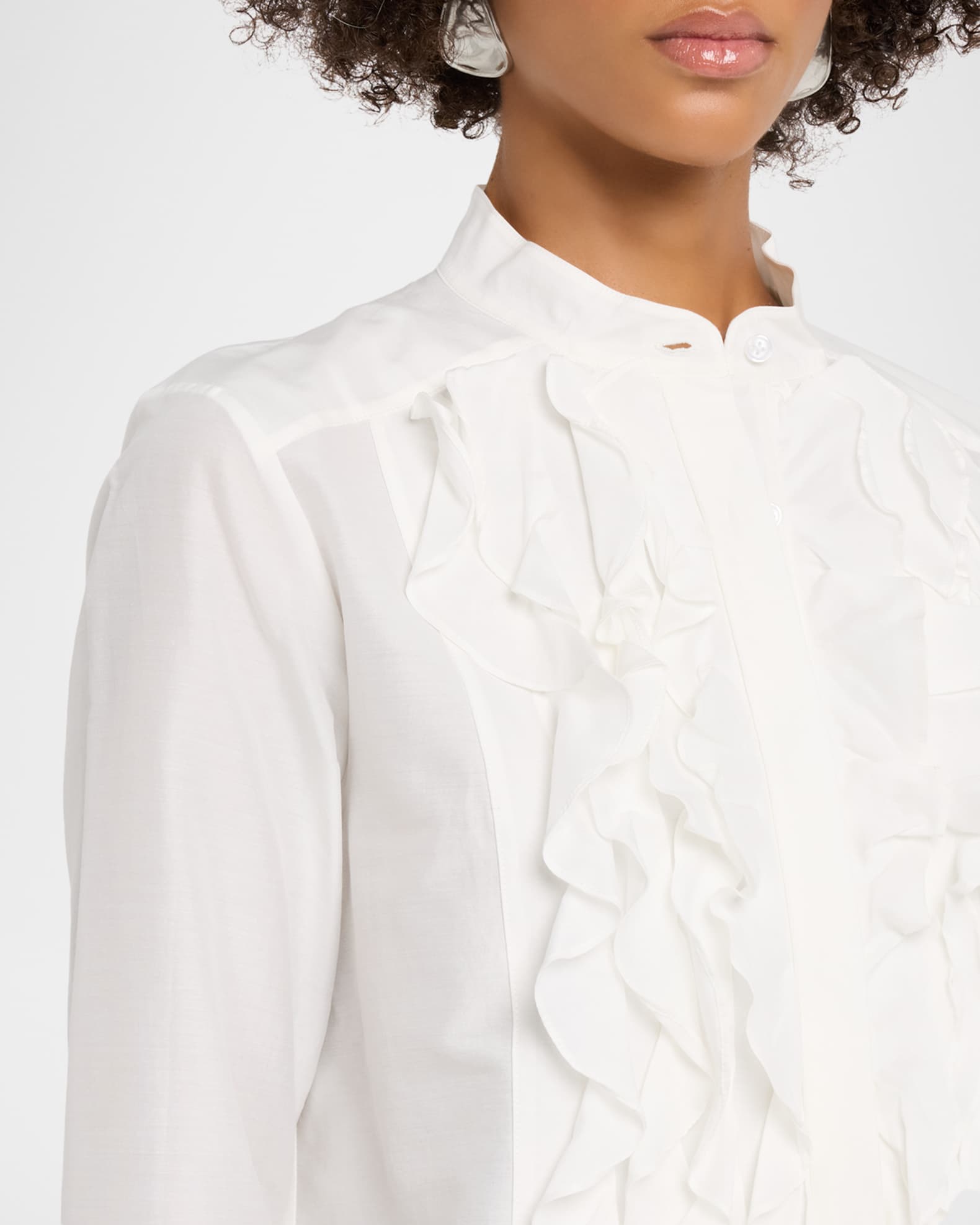 TWP Patti Ruffle Button-Front Shirt | Neiman Marcus