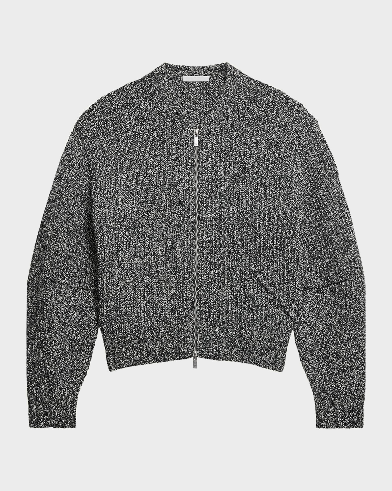 Helmut Lang Marled Zip-Front Sweater | Neiman Marcus