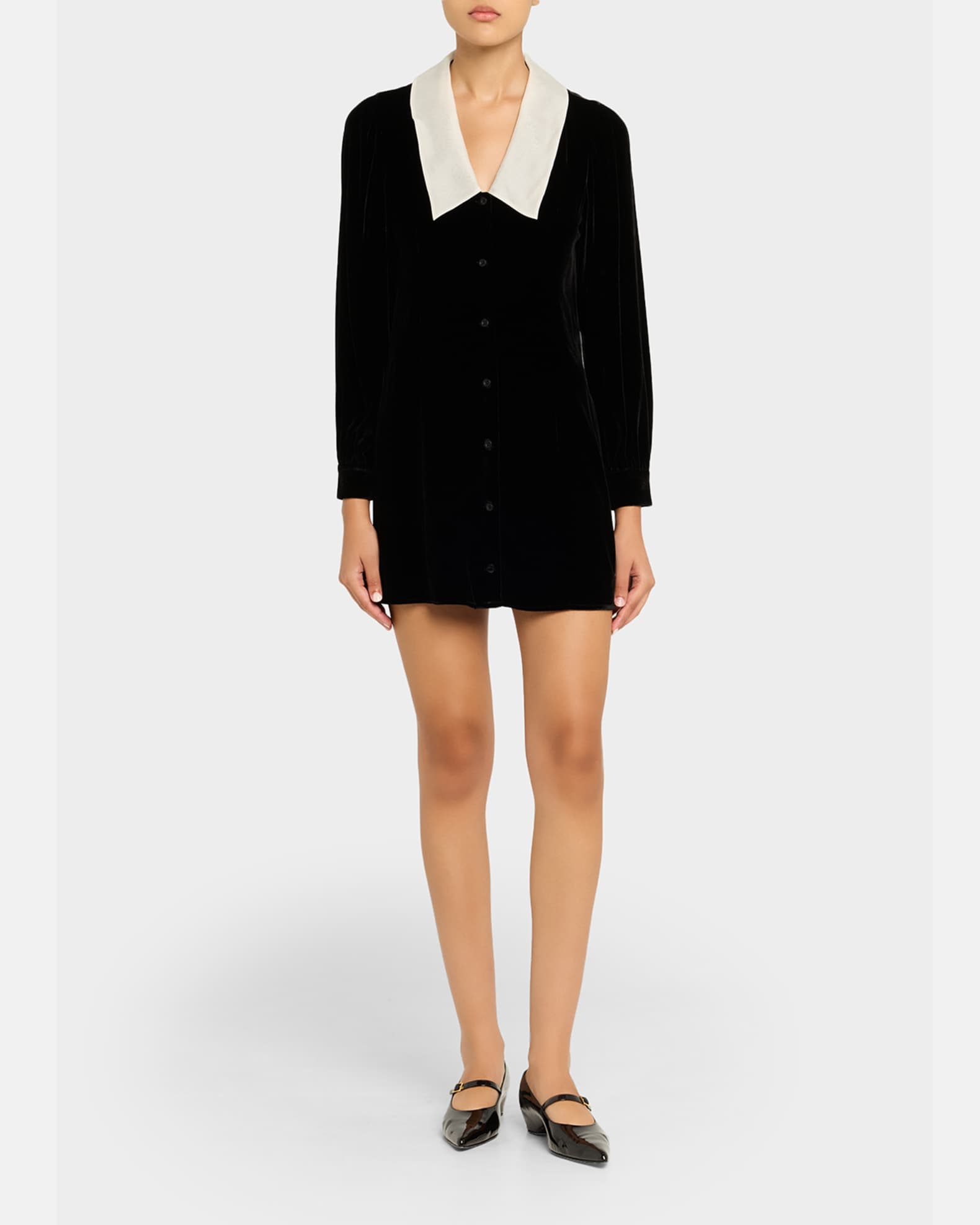 FRAME The Velvet Sailor Mini Dress | Neiman Marcus