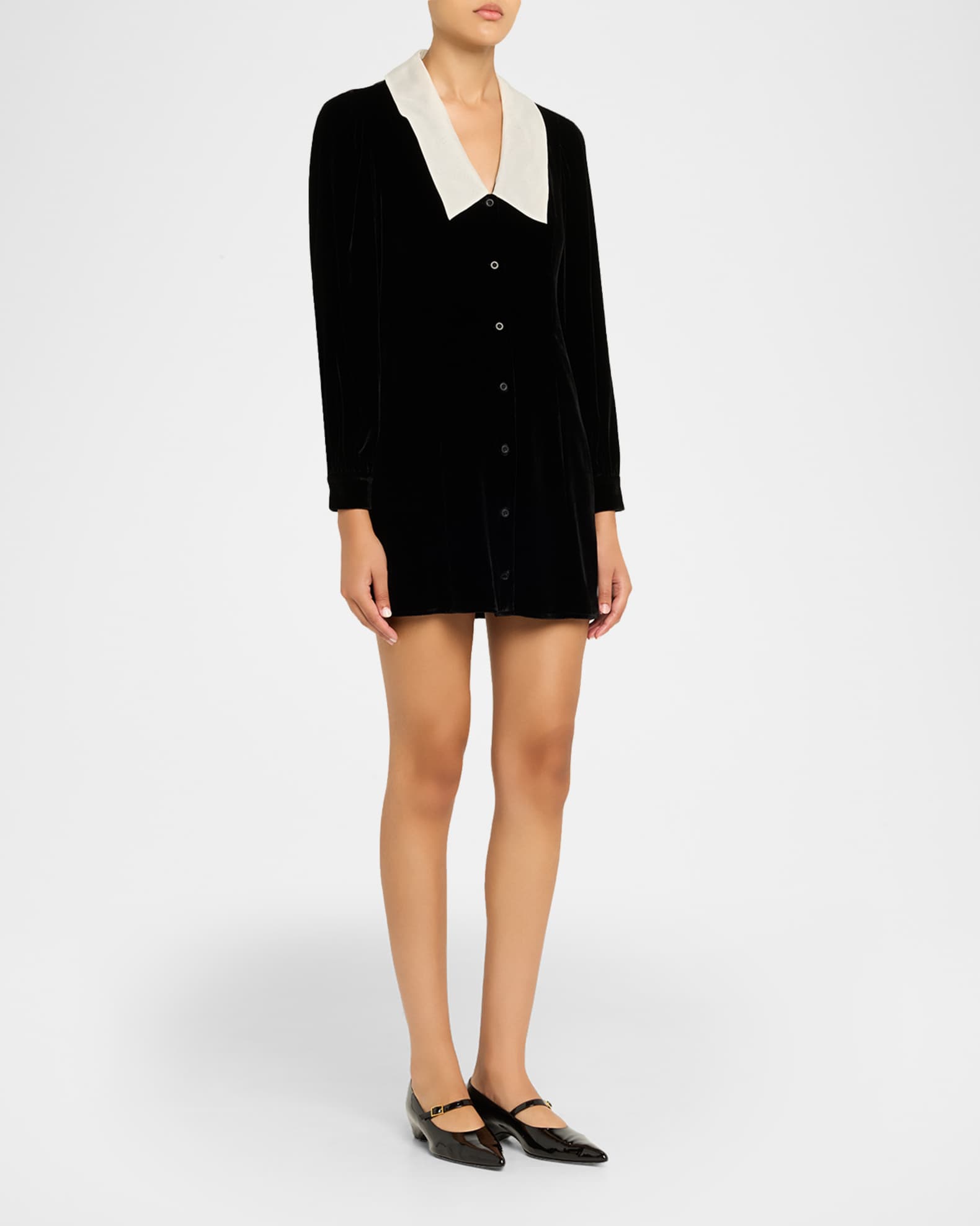 FRAME The Velvet Sailor Mini Dress | Neiman Marcus