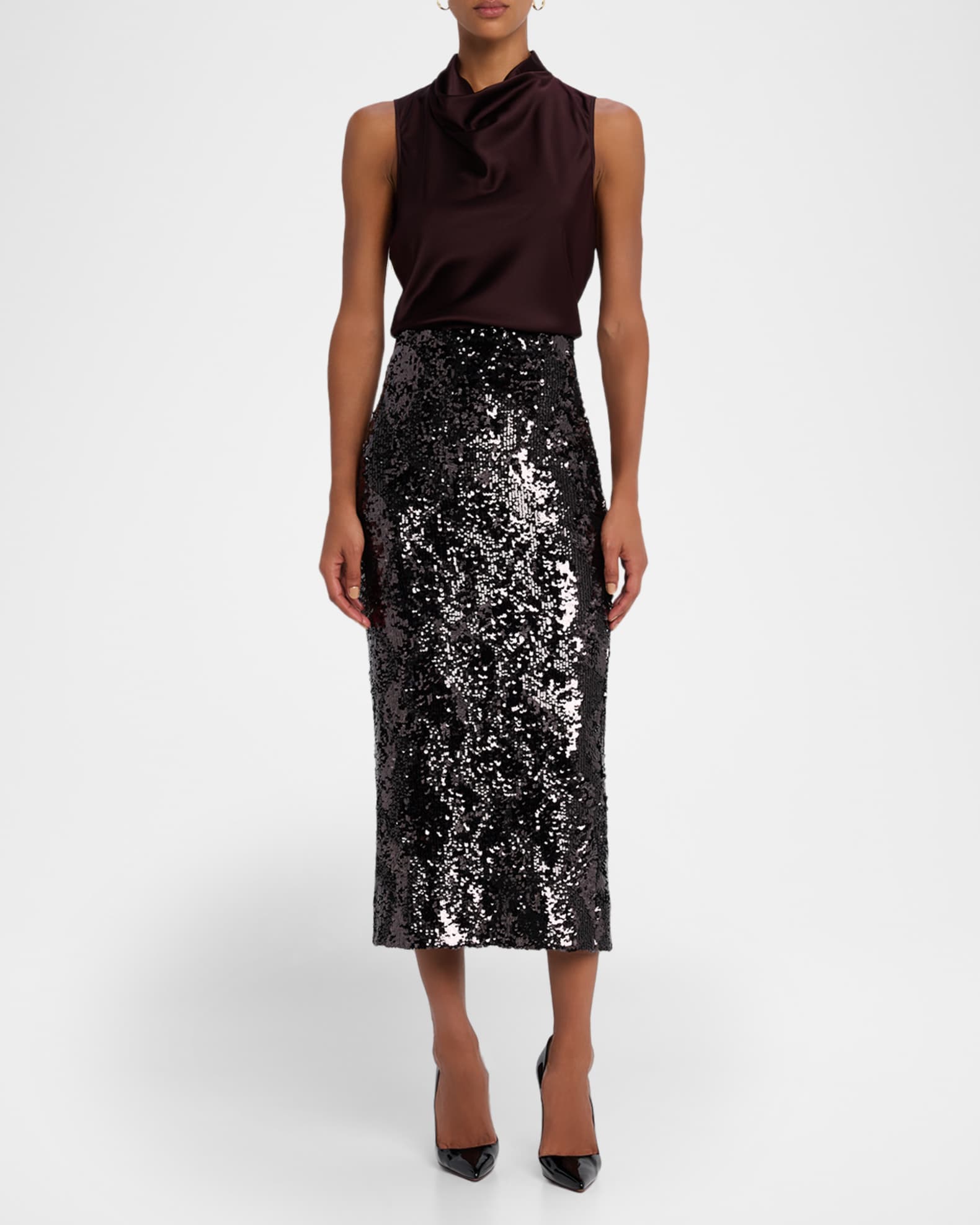 Veronica Beard Tam Silk Cowl-Neck Top | Neiman Marcus