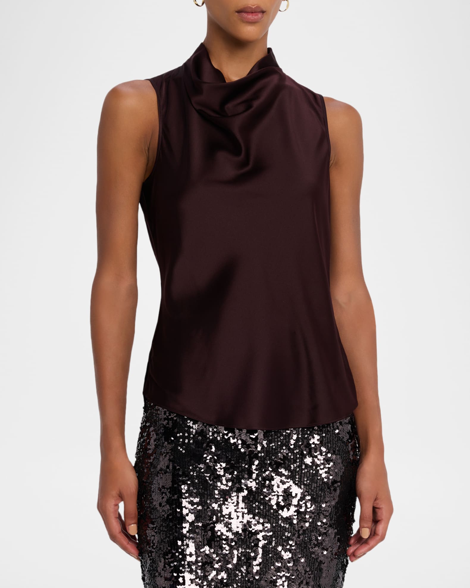 Veronica Beard Tam Silk Cowl-Neck Top | Neiman Marcus