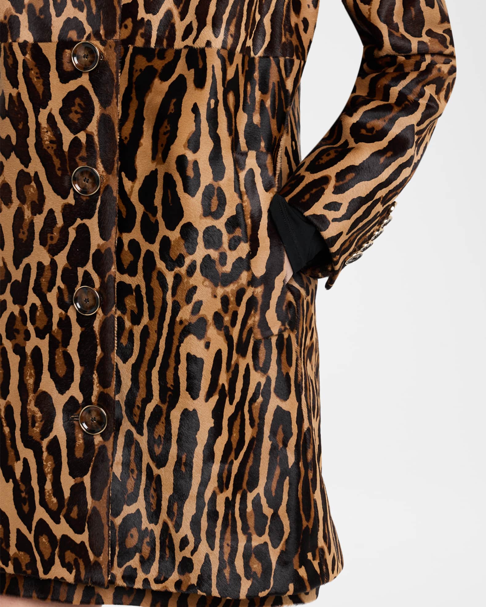 Veronica Beard Shelley Calf Hair Dickey Coat | Neiman Marcus