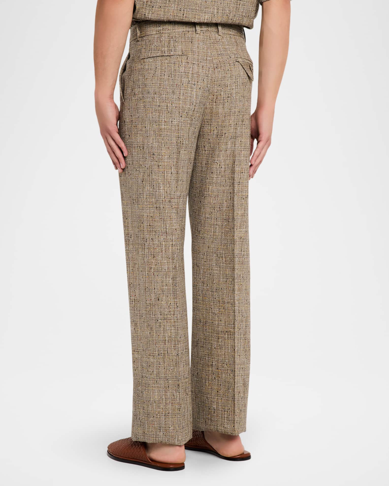 Bottega Veneta Men's Straight-Leg Textured Trousers | Neiman Marcus