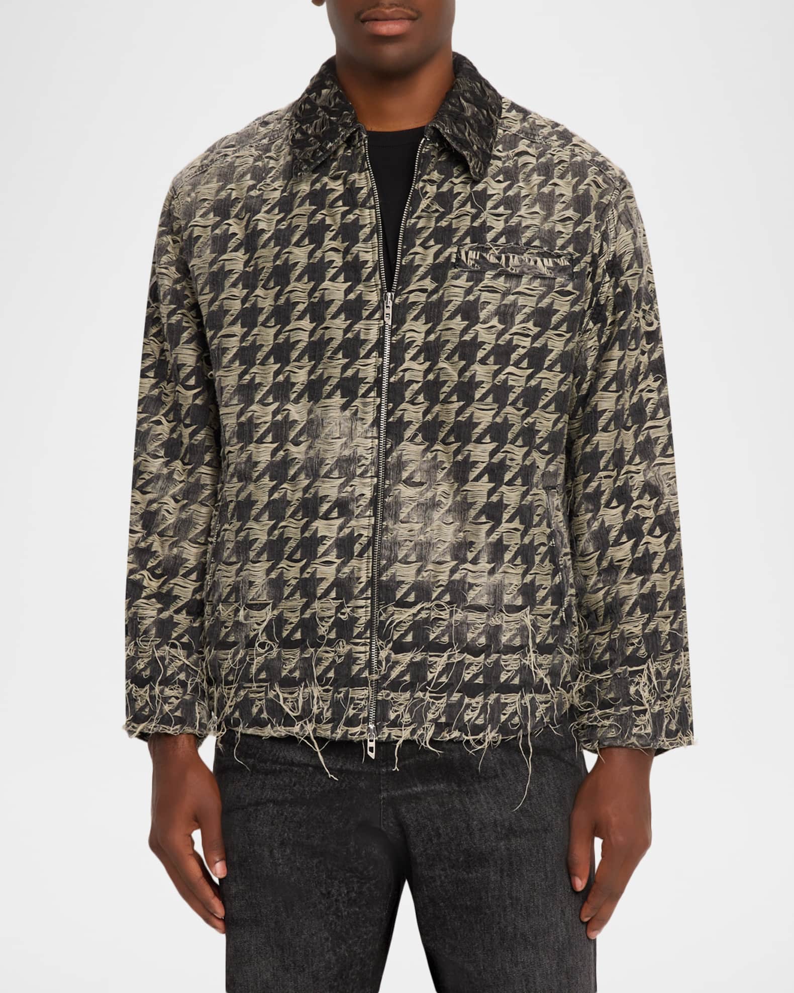 Diesel Men's D-Elmo-Fsh Houndstooth Denim Jacket | Neiman Marcus