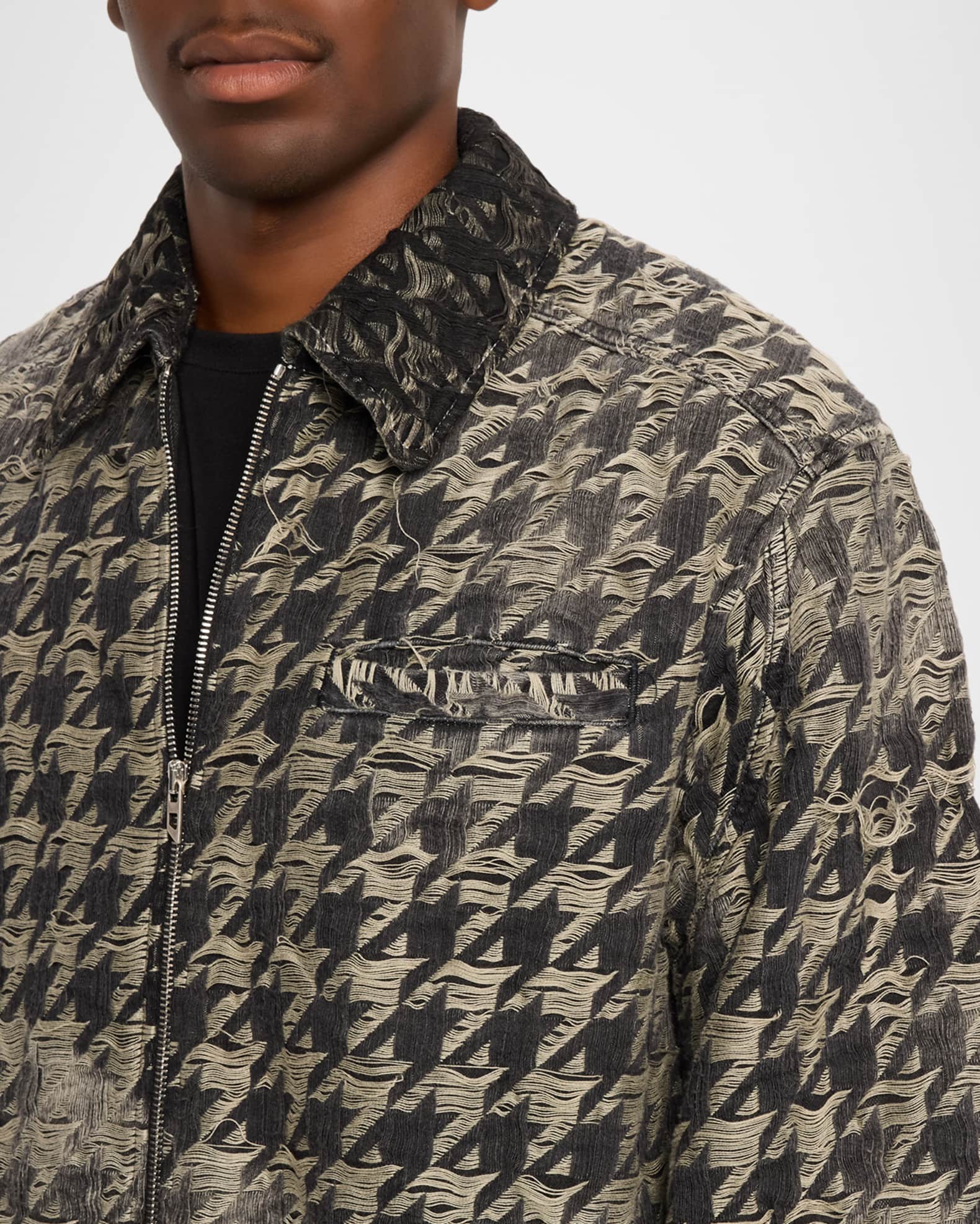 Diesel Men's D-Elmo-Fsh Houndstooth Denim Jacket | Neiman Marcus