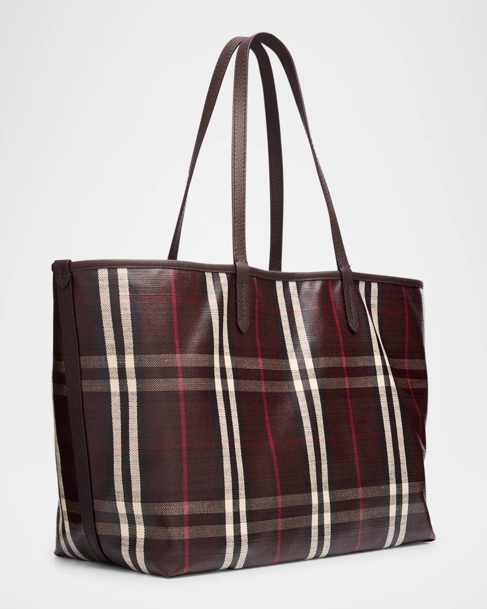 Burberry Highlands Medium Coated Check Tote Bag | Neiman Marcus
