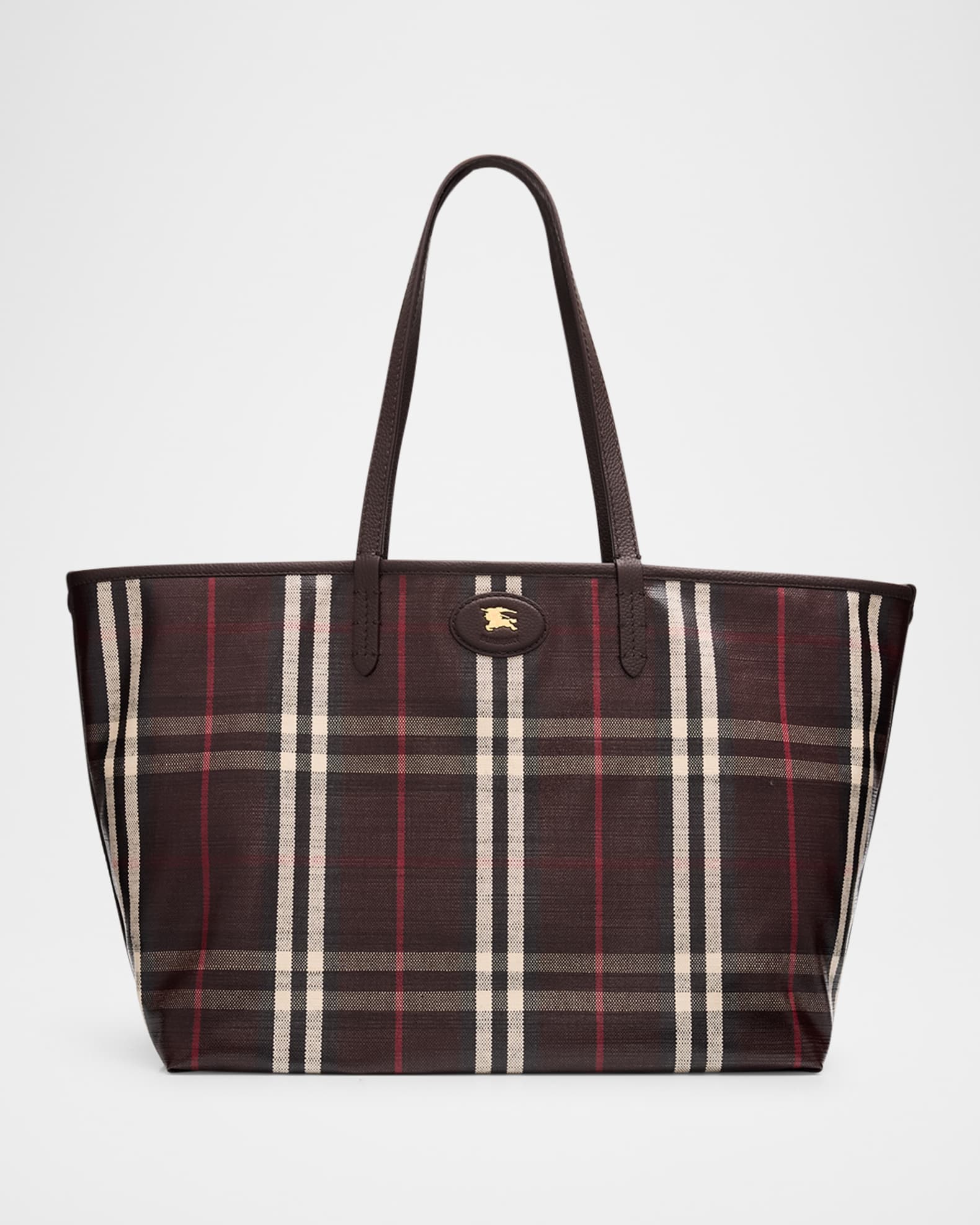 Burberry Highlands Medium Coated Check Tote Bag | Neiman Marcus