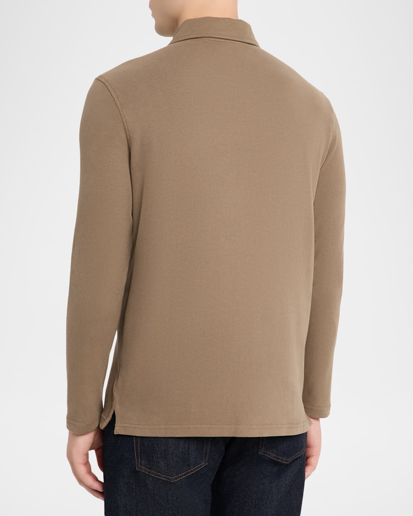 PAIGE Men's Hammond Sueded Jersey Long-Sleeve Polo Shirt | Neiman Marcus