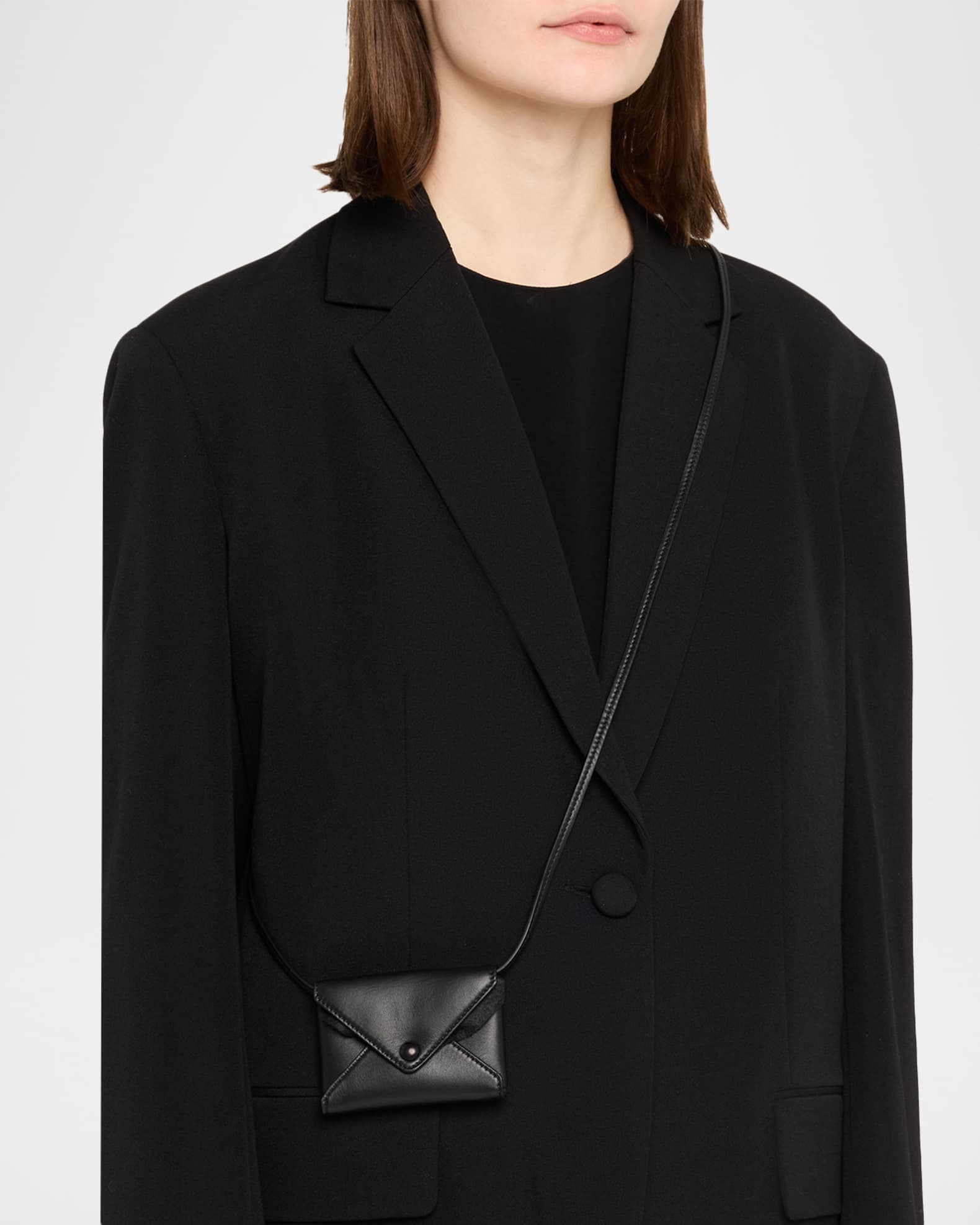 THE ROW Mini Envelope Leather Pouch with Strap | Neiman Marcus
