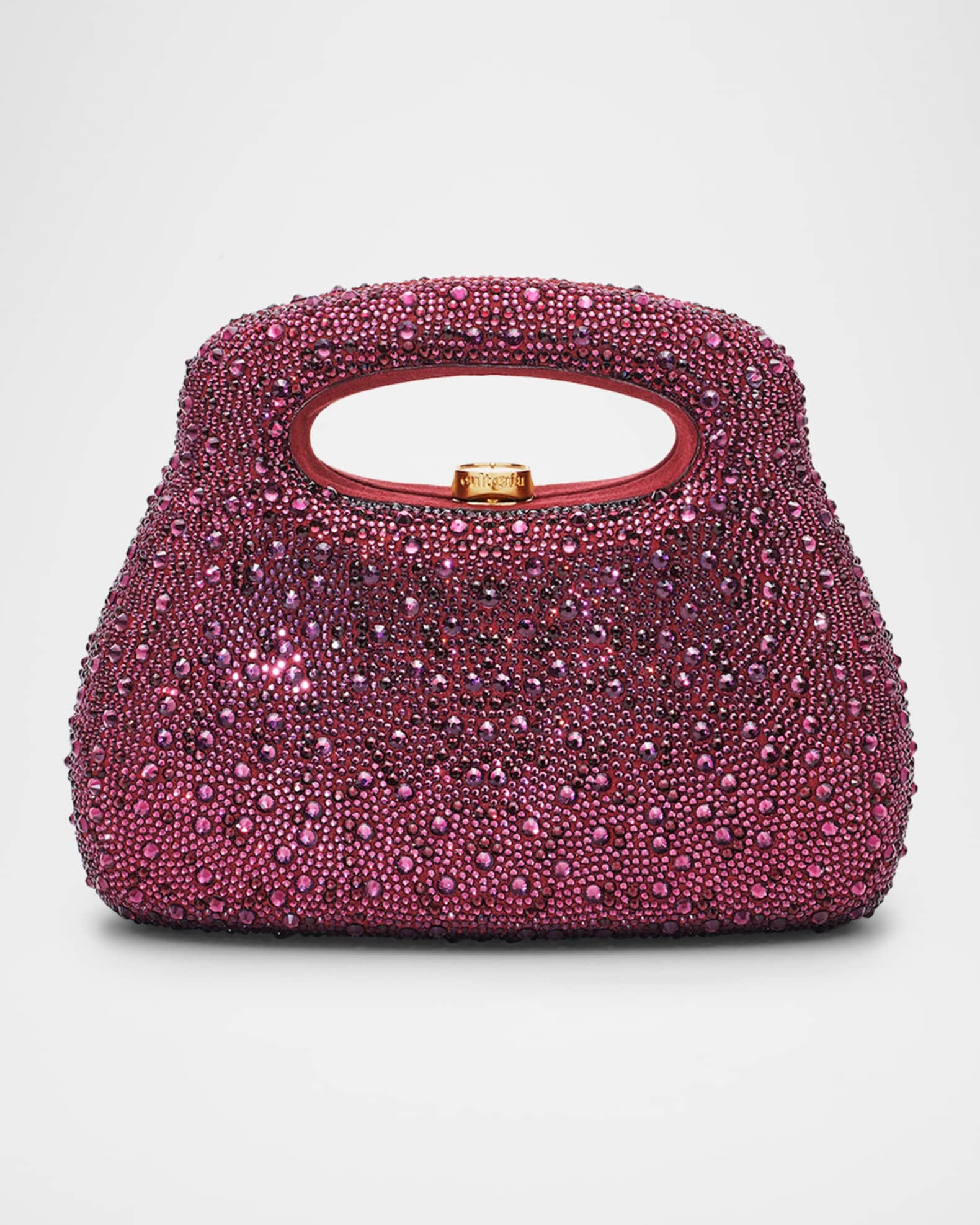 Cult Gaia Mimi Rhinestone Suede Top-Handle Bag | Neiman Marcus