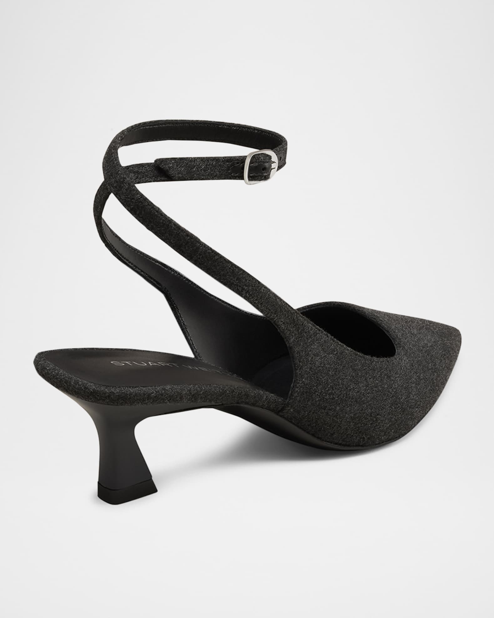 Stuart Weitzman 50mm Vinnie Flannel Ankle-Strap Pumps | Neiman Marcus