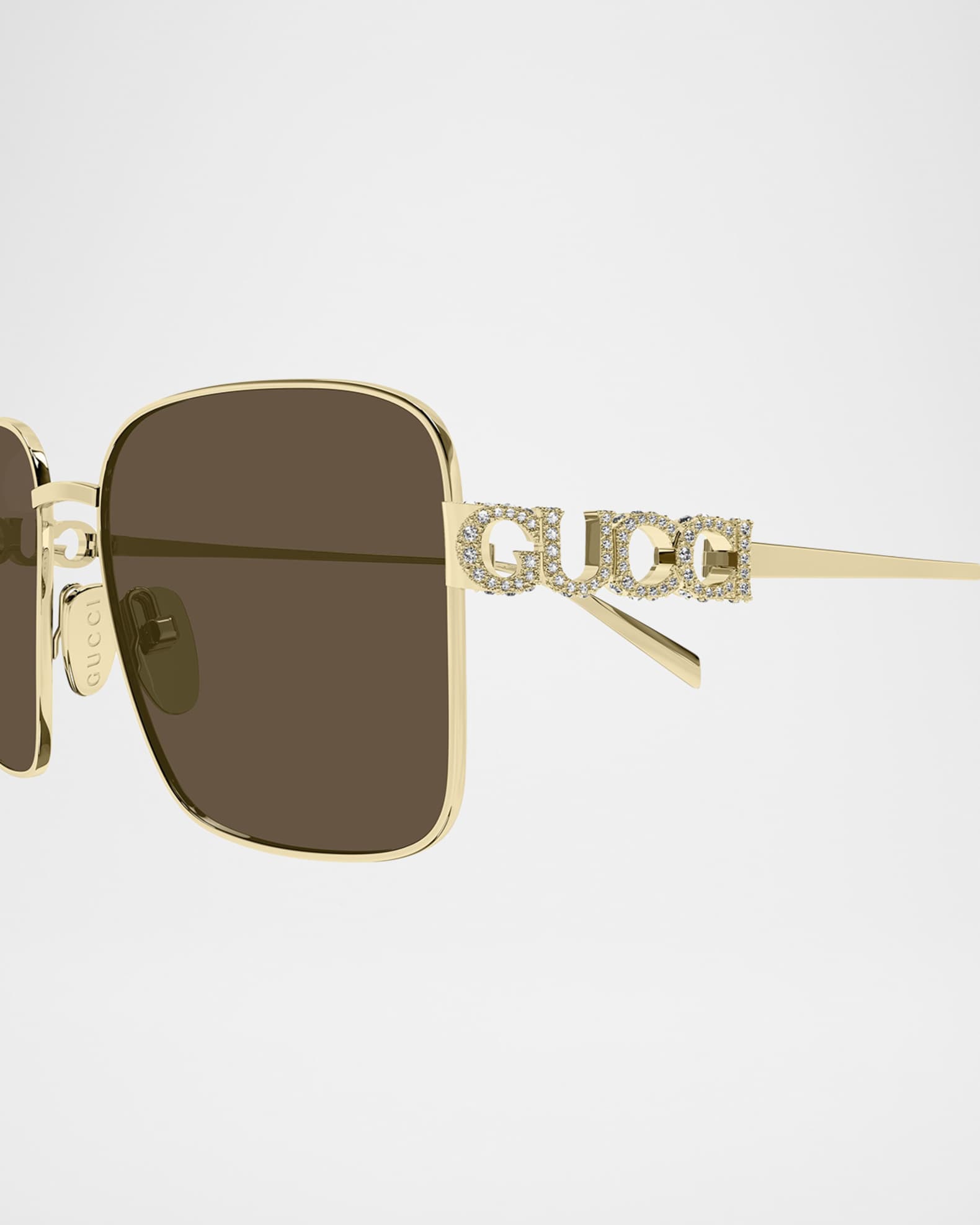 Gucci Block Bending 54mm Metal Square Sunglasses | Neiman Marcus