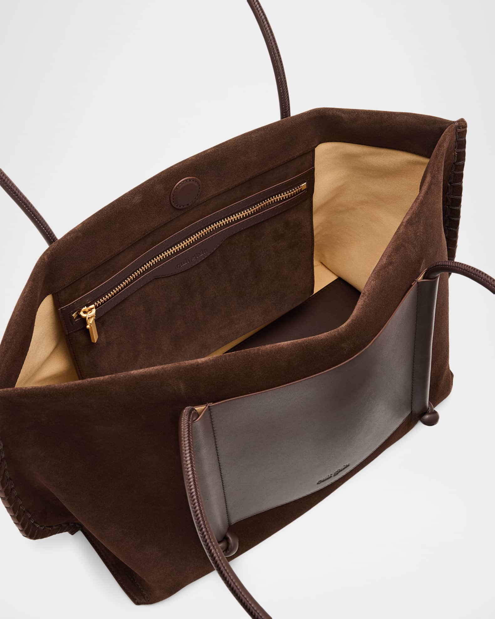 Cult Gaia Rylie Blanket-Stitch Suede Tote Bag | Neiman Marcus