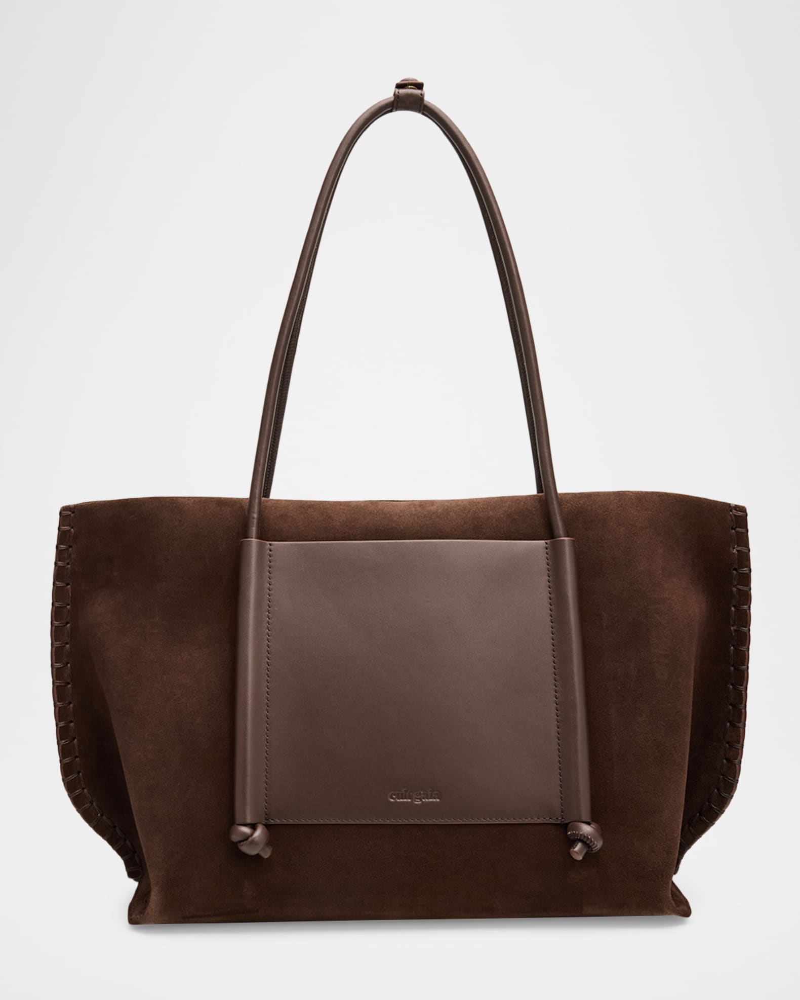 Cult Gaia Rylie Blanket-Stitch Suede Tote Bag | Neiman Marcus