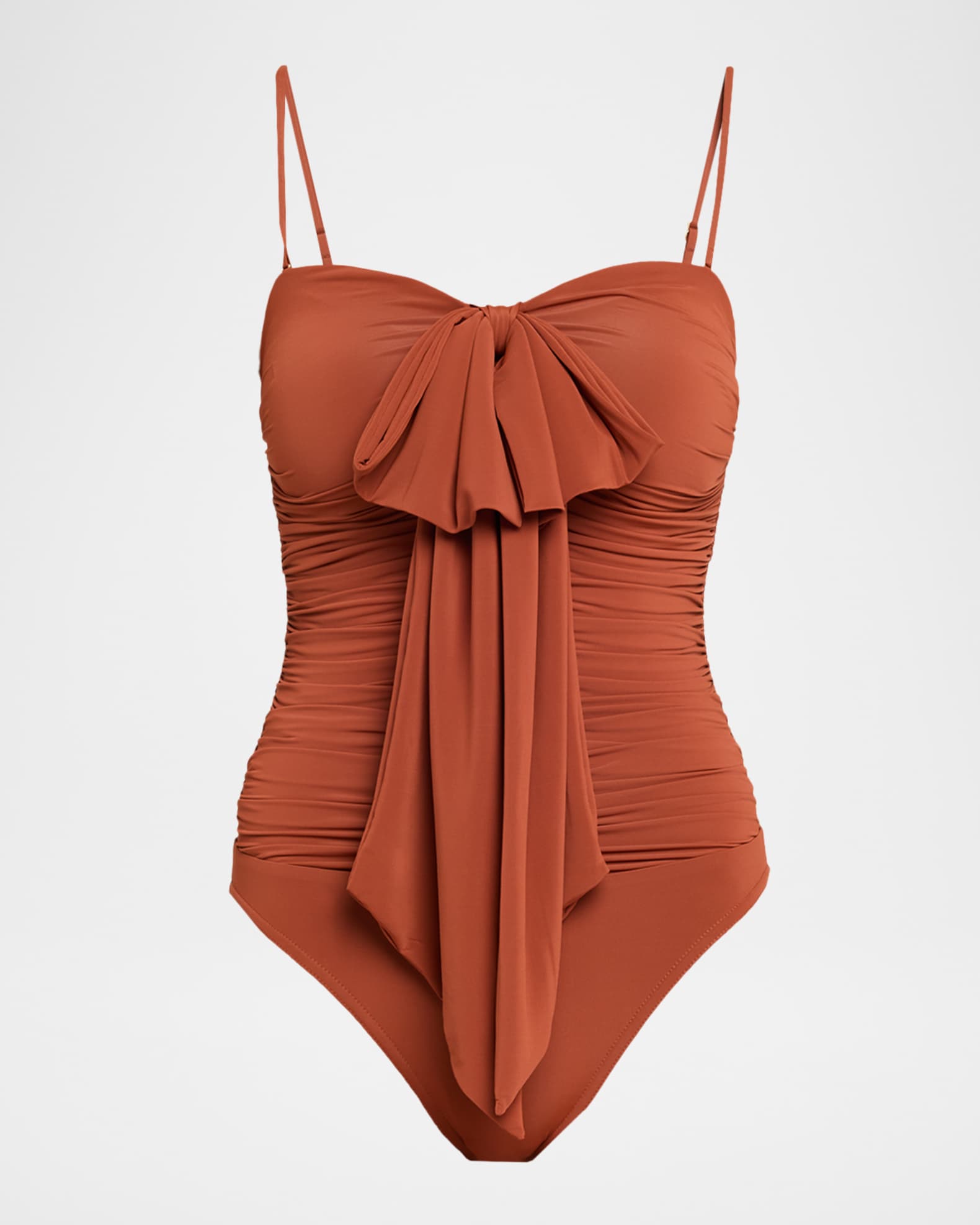 Zimmermann Awaken Drape Bow One-Piece Swimsuit | Neiman Marcus