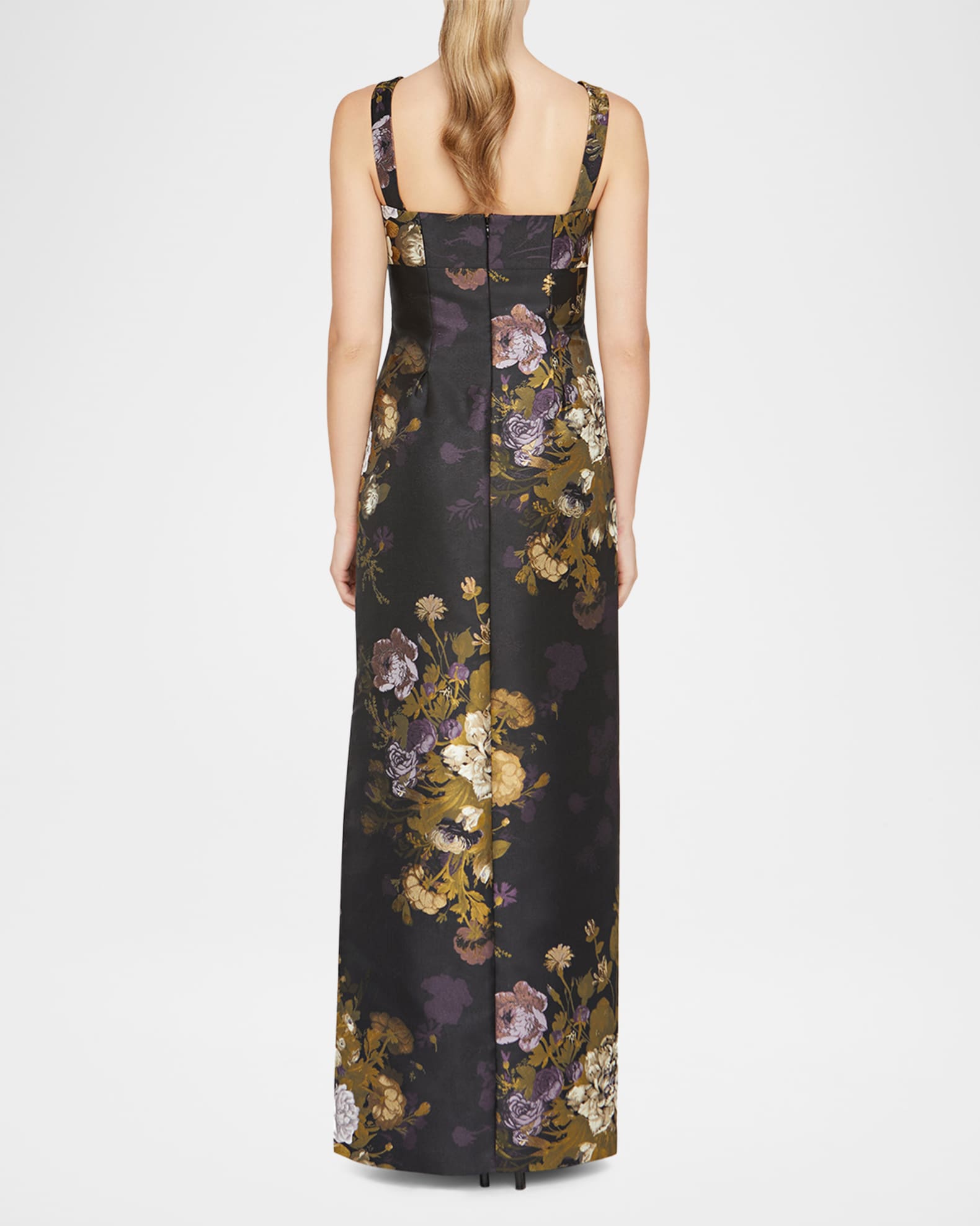 Kay Unger New York Lilith Floral Damask Jacquard Column Gown | Neiman ...
