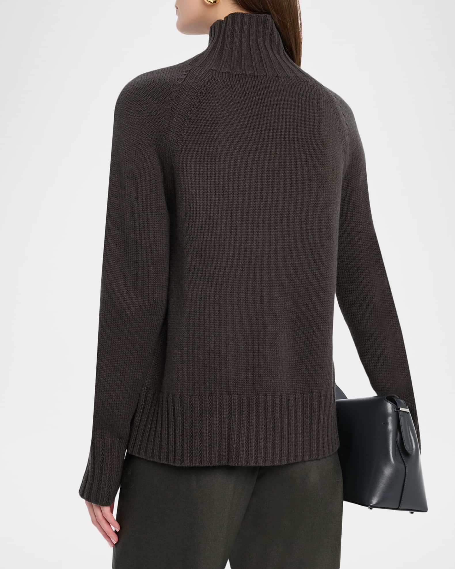 Max Mara Wool-Cashmere Mock-Neck Sweater | Neiman Marcus