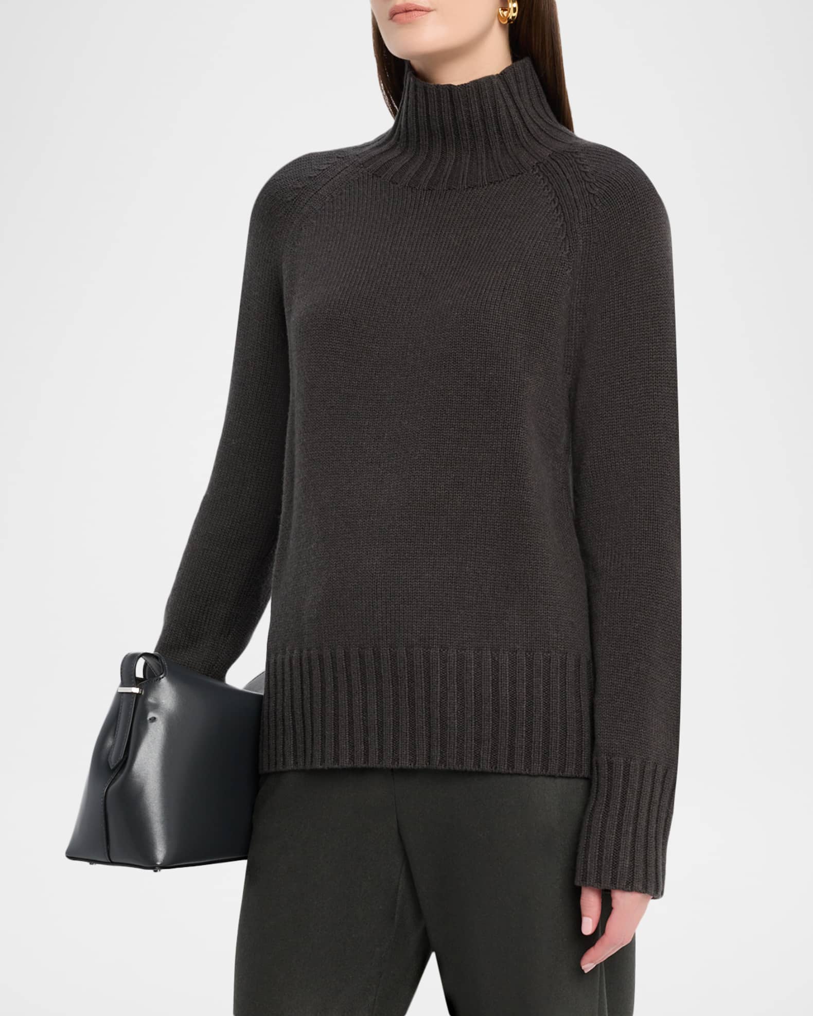 Max Mara Wool-Cashmere Mock-Neck Sweater | Neiman Marcus
