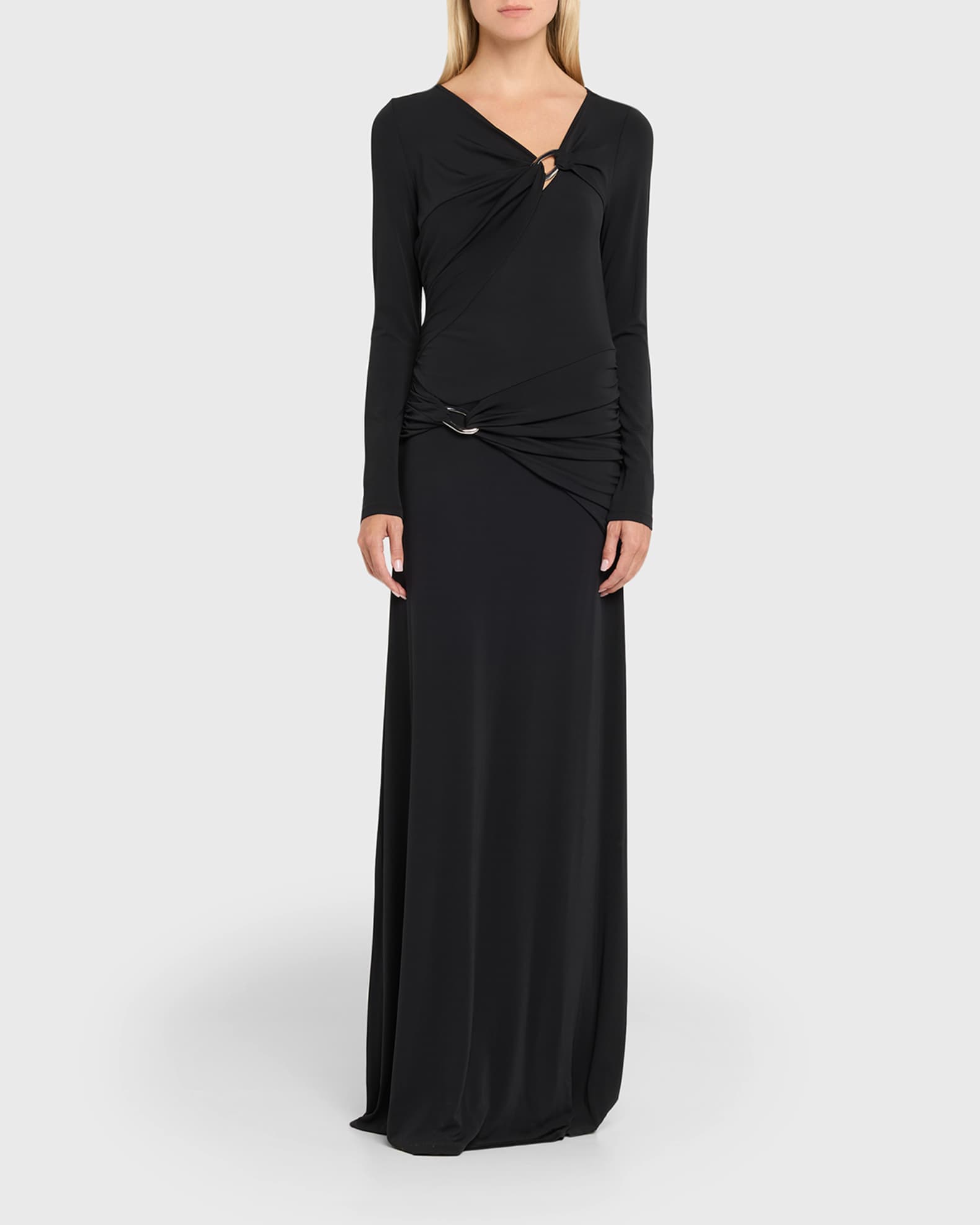 Veronica Beard Viela Long-Sleeve Jersey Maxi Dress | Neiman Marcus