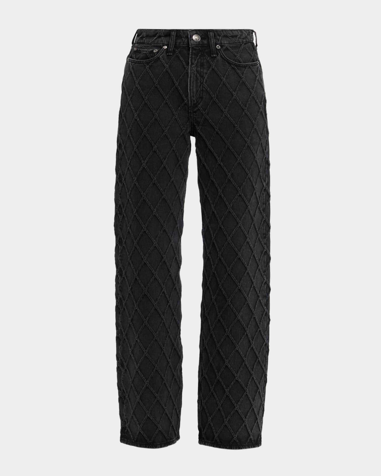 Rag & Bone Logan Mid-Rise Diamond-Stitch Jeans | Neiman Marcus