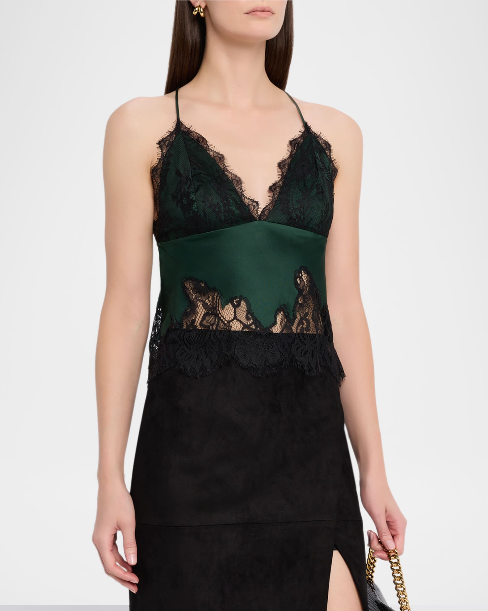 Alice + Olivia Claudia Lace Slip Top | Neiman Marcus