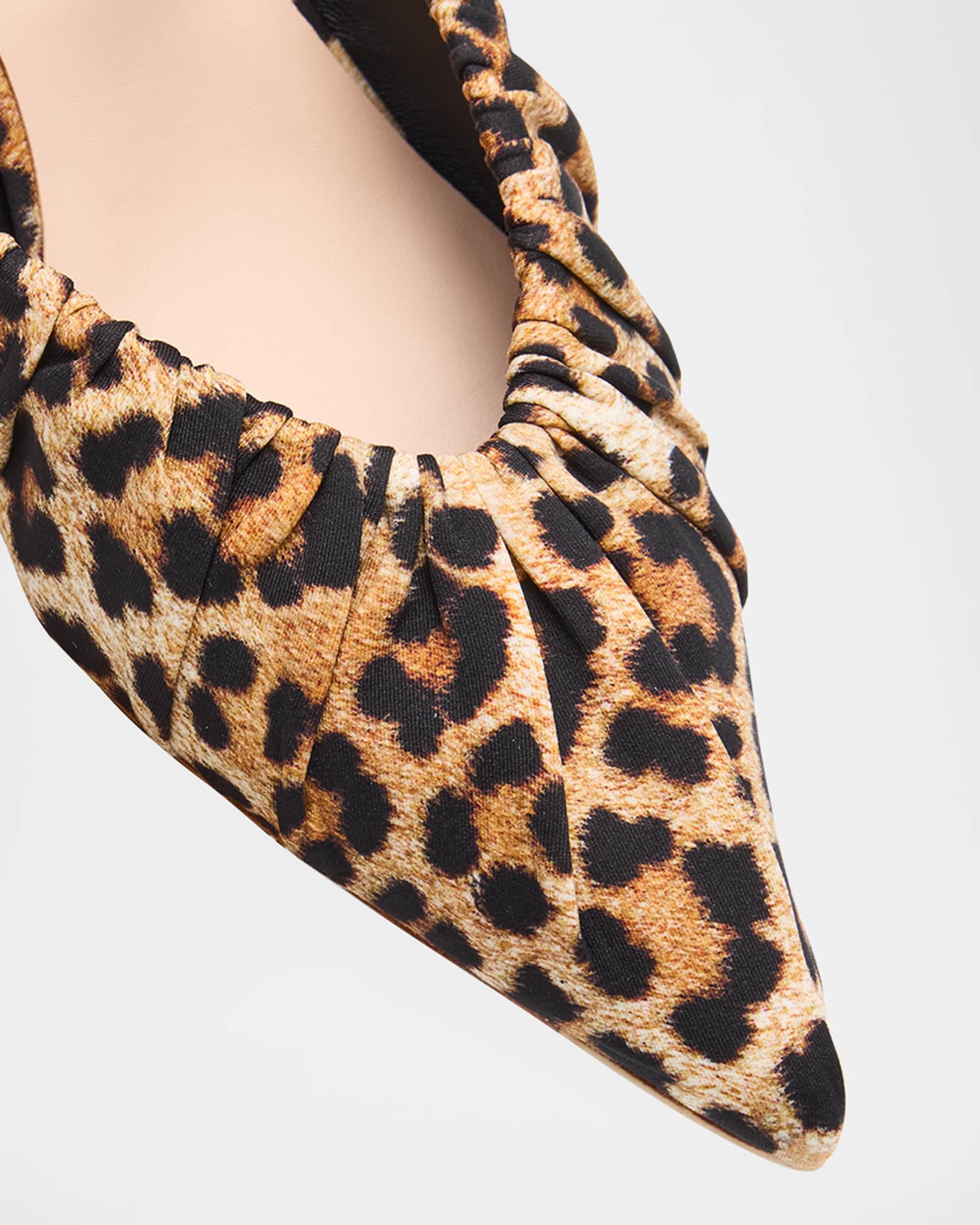 Loeffler Randall 50mm Rio Leopard Jersey Kitten-Heel Pumps | Neiman Marcus