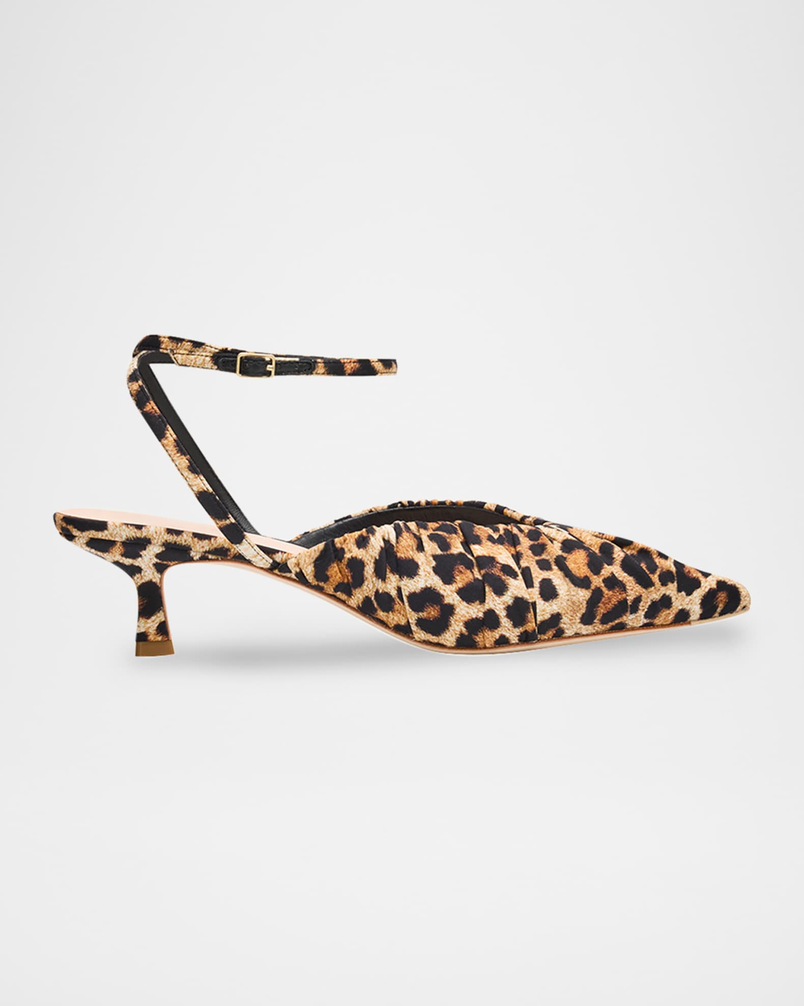 Loeffler Randall 50mm Rio Leopard Jersey Kitten-Heel Pumps | Neiman Marcus