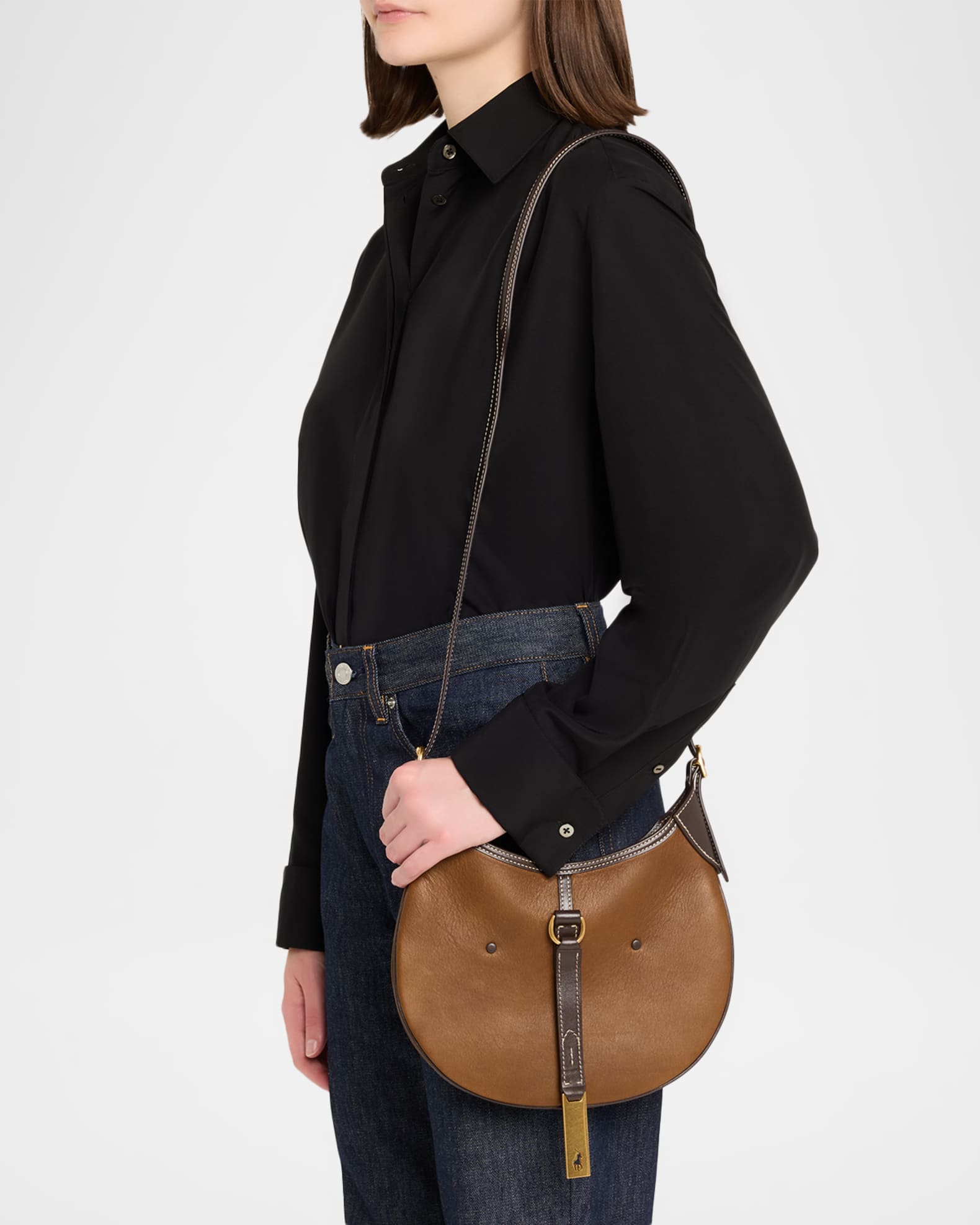 Polo Ralph Lauren Polo ID Leather Small Shoulder Bag | Neiman Marcus