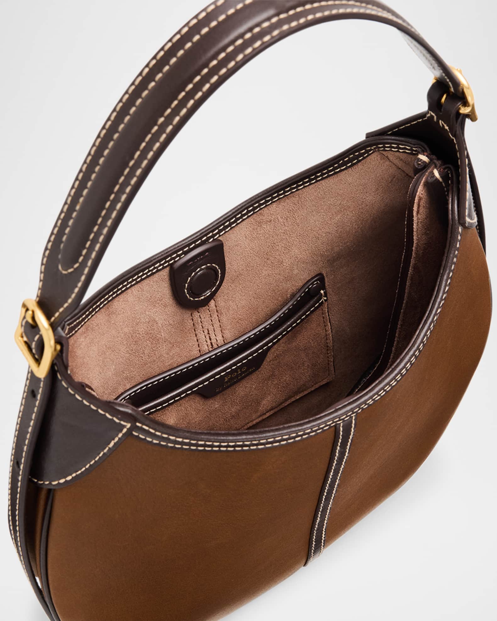 Polo Ralph Lauren Polo ID Leather Small Shoulder Bag | Neiman Marcus