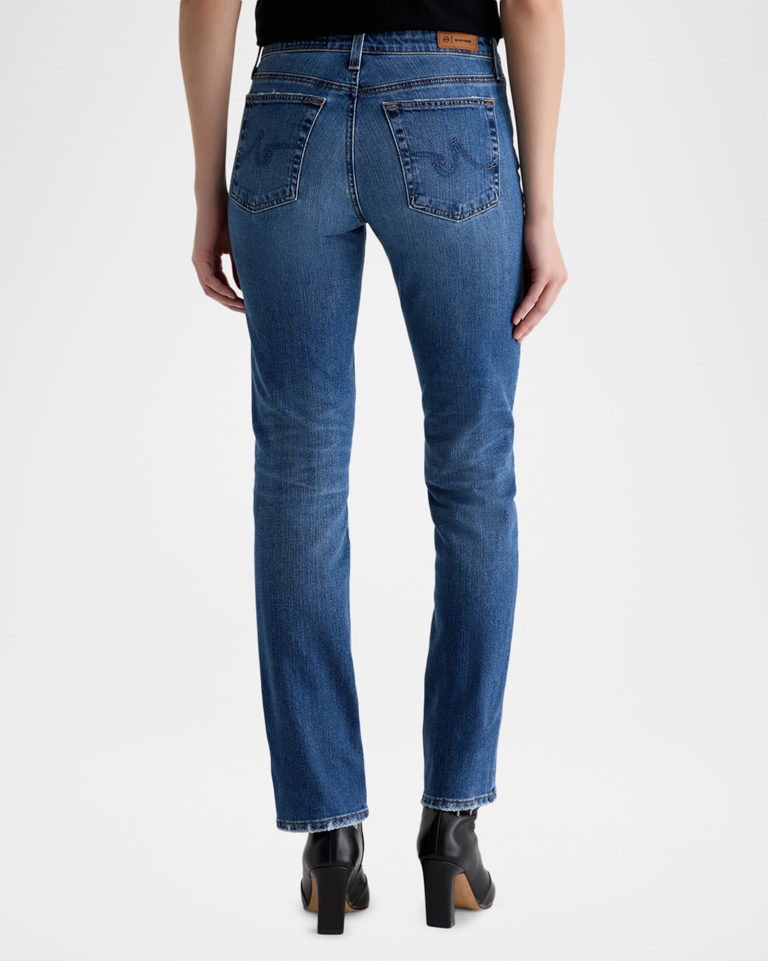AG Jeans Sandra Low-Rise Slim Straight Jeans | Neiman Marcus
