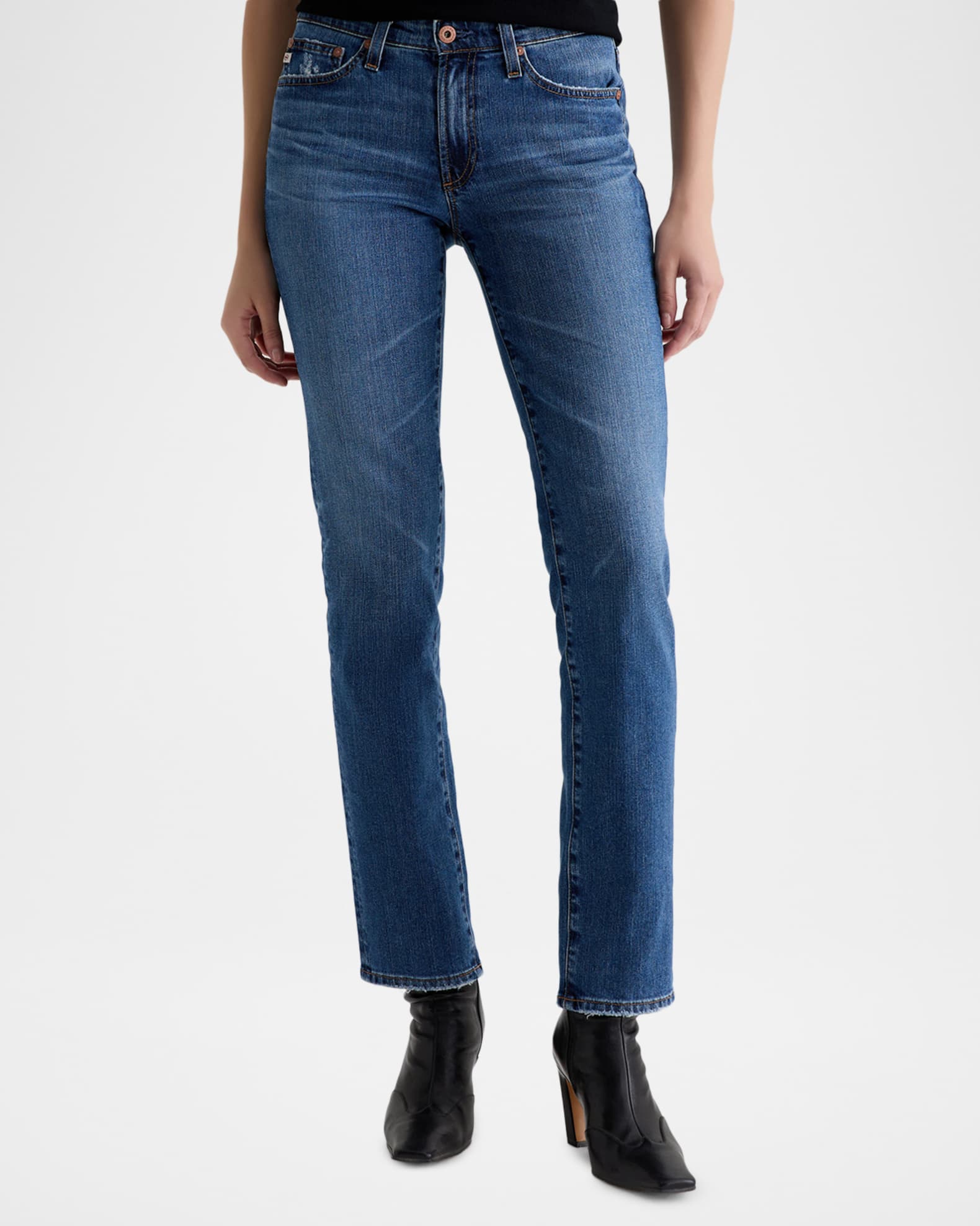 AG Jeans Sandra Low-Rise Slim Straight Jeans | Neiman Marcus