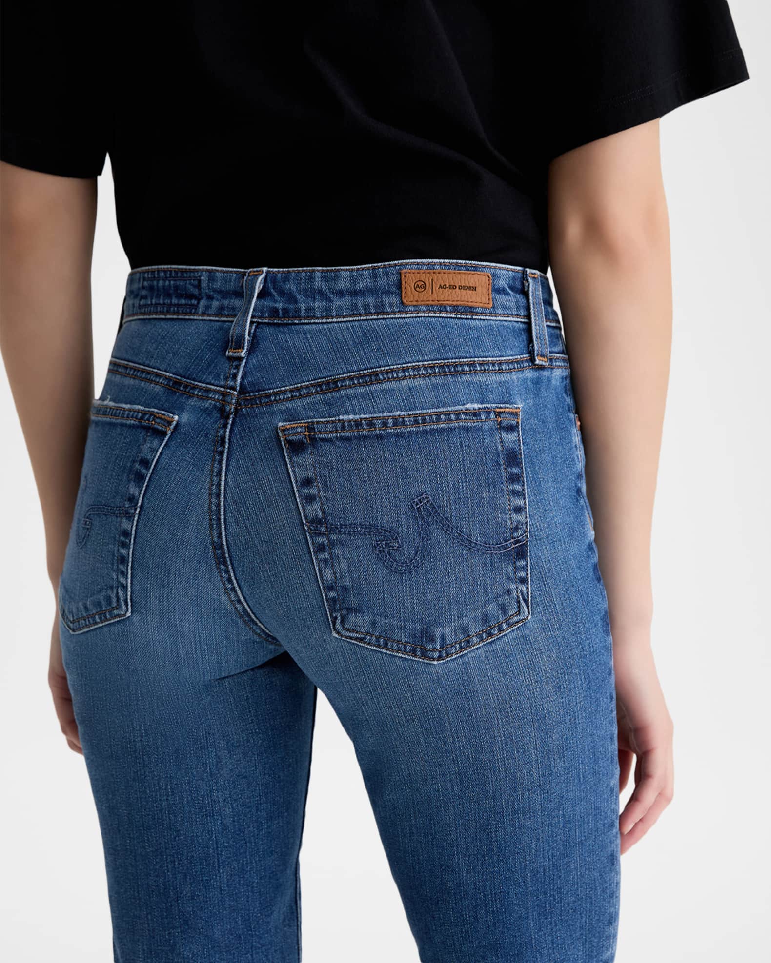 AG Jeans Sandra Low-Rise Slim Straight Jeans | Neiman Marcus