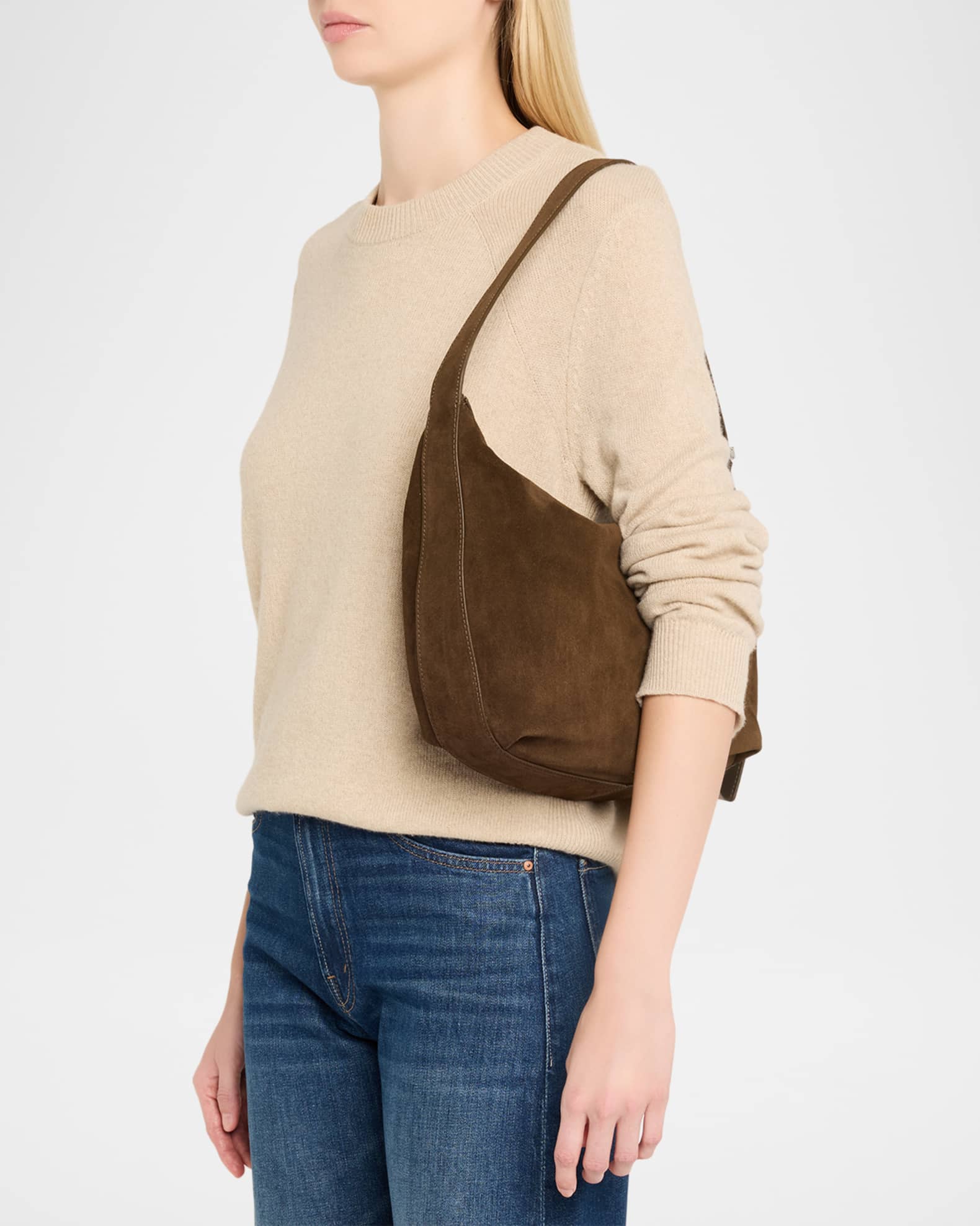 STAUD Large Demy Suede Shoulder Bag | Neiman Marcus