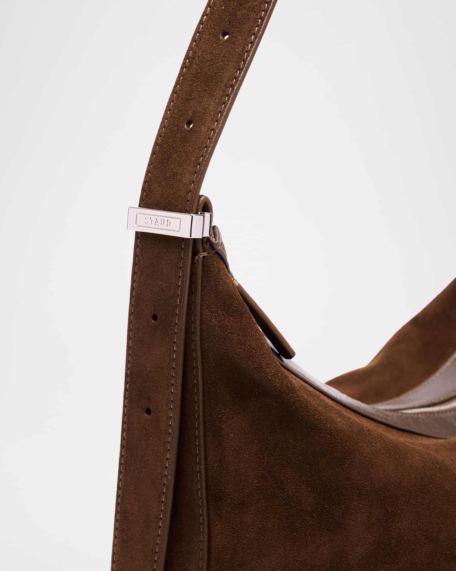 STAUD Large Demy Suede Shoulder Bag | Neiman Marcus