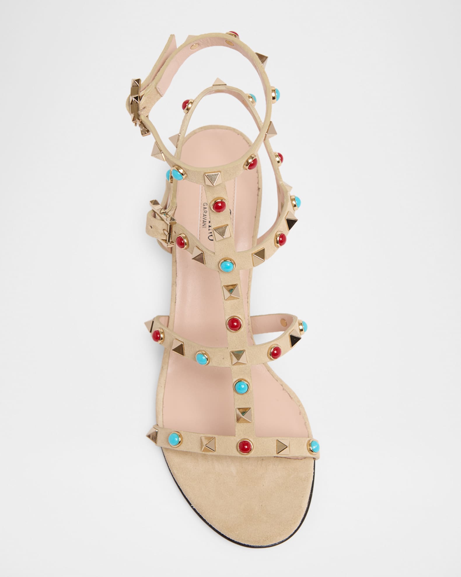 Valentino Garavani 60mm Rockstud Suede City Sandals | Neiman Marcus