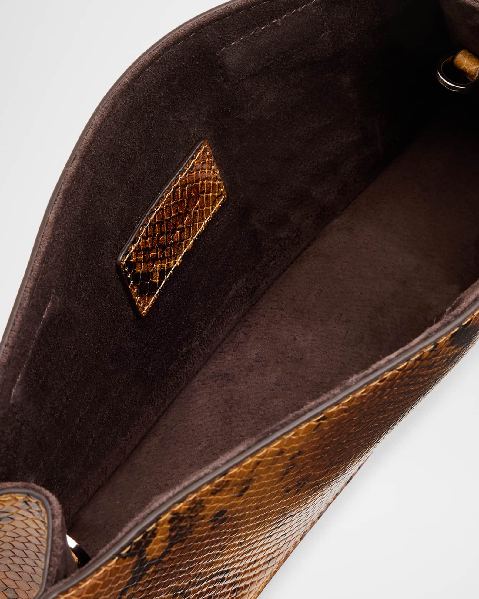 STAUD Coco Python-Embossed Leather Shoulder Bag | Neiman Marcus