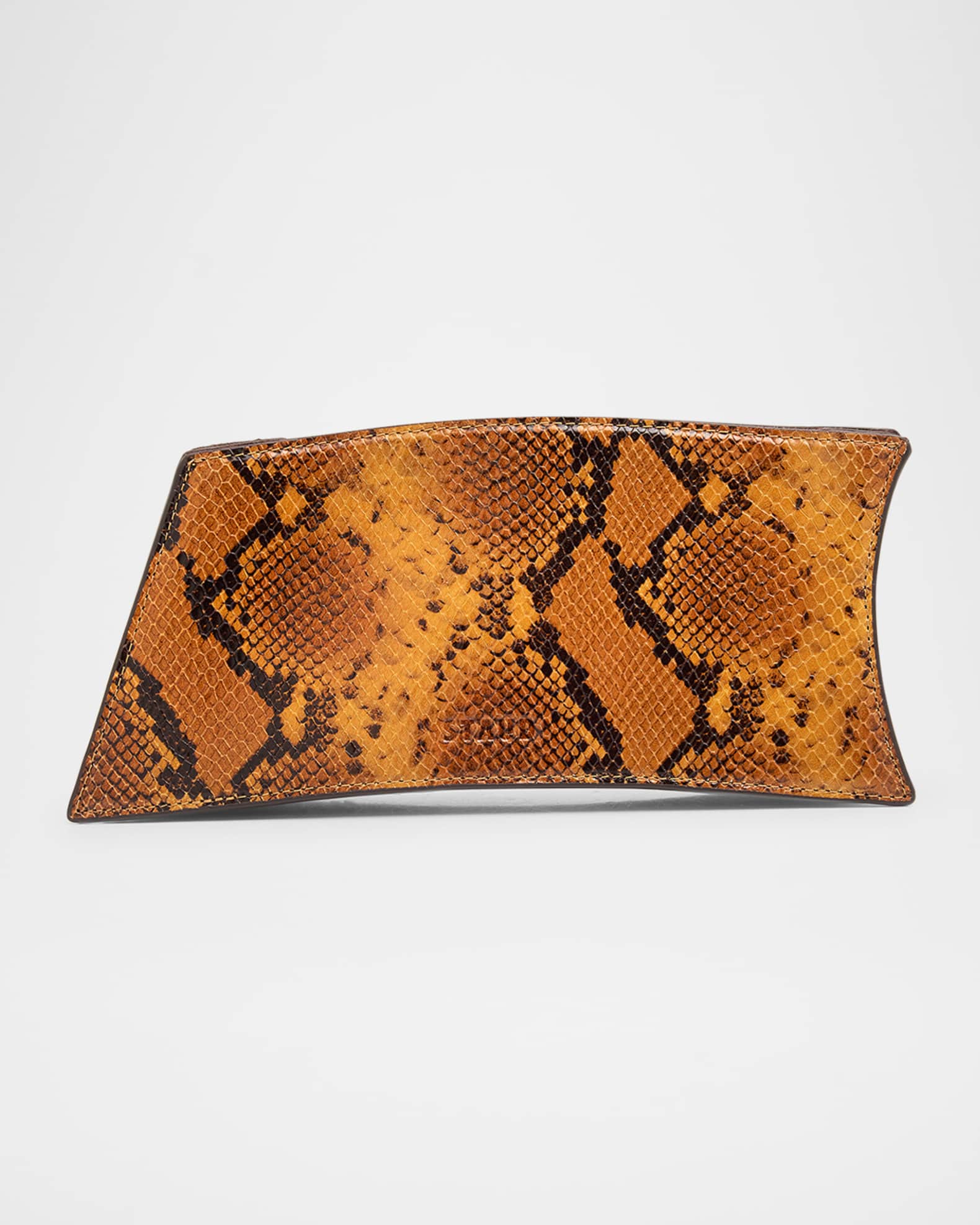 STAUD Coco Python-Embossed Leather Shoulder Bag | Neiman Marcus