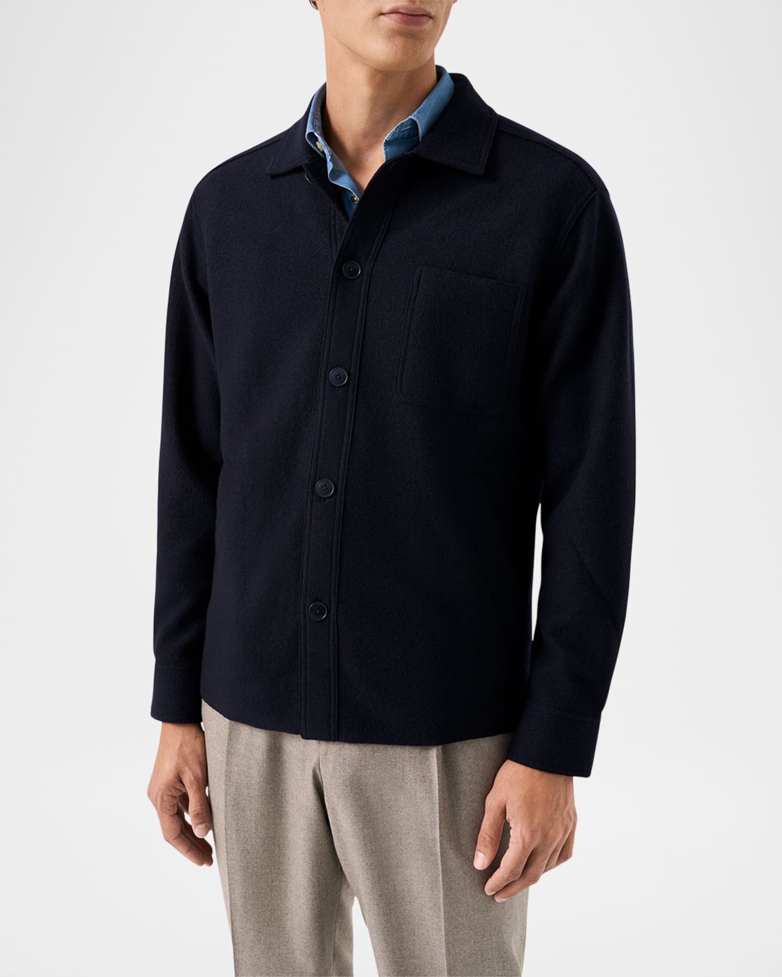 Eton Men's Boiled Wool Overshirt | Neiman Marcus