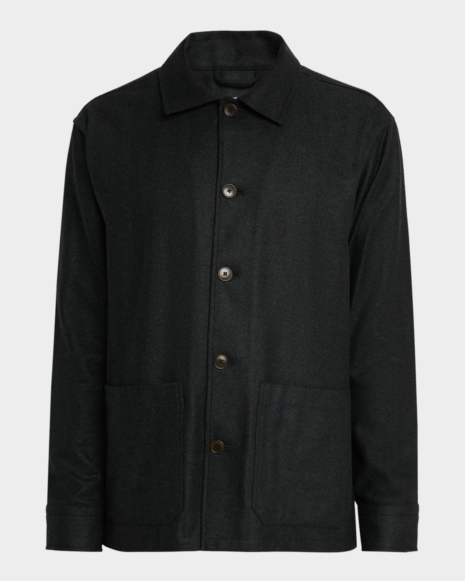 Eton Men's Herringbone Wool and Cashmere Chore Jacket | Neiman Marcus