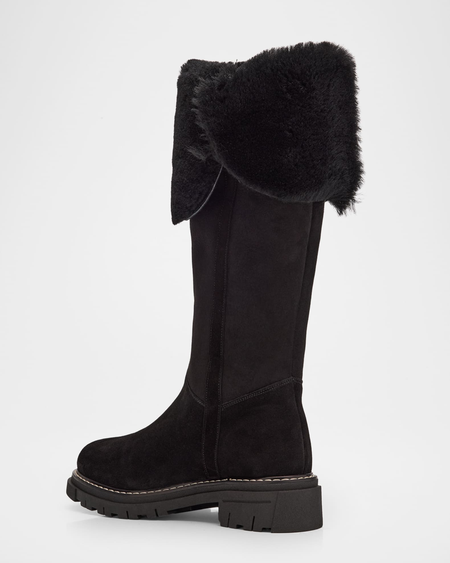 La Canadienne Davide Shearling-Lined Waterproof Suede Knee-High Boots ...