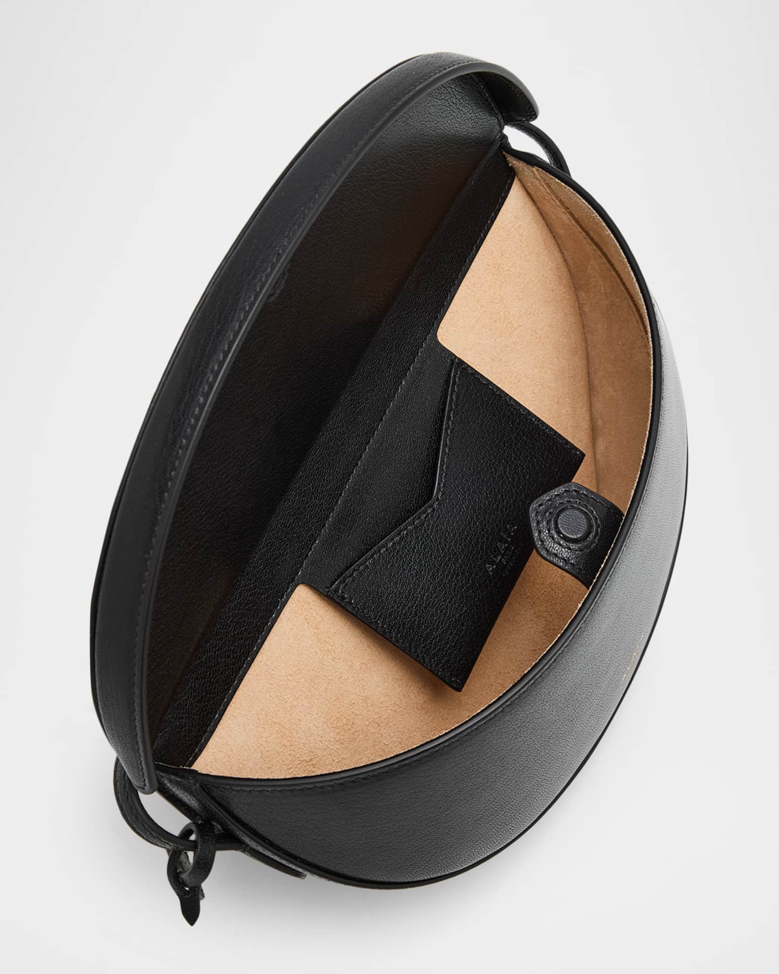 ALAIA East-West Curved Goatskin Leather Shoulder Bag | Neiman Marcus