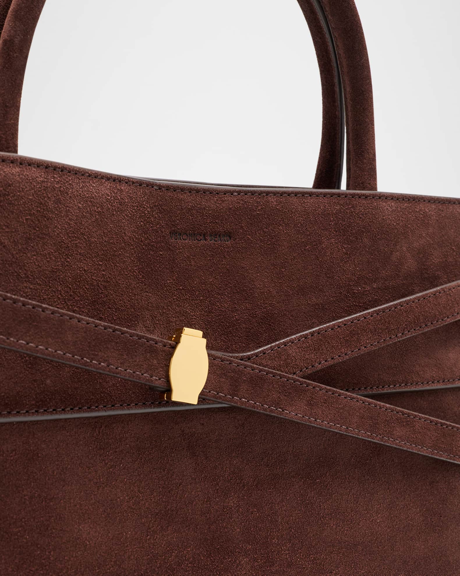 Veronica Beard Dash Large Belted Suede Shoulder Bag | Neiman Marcus