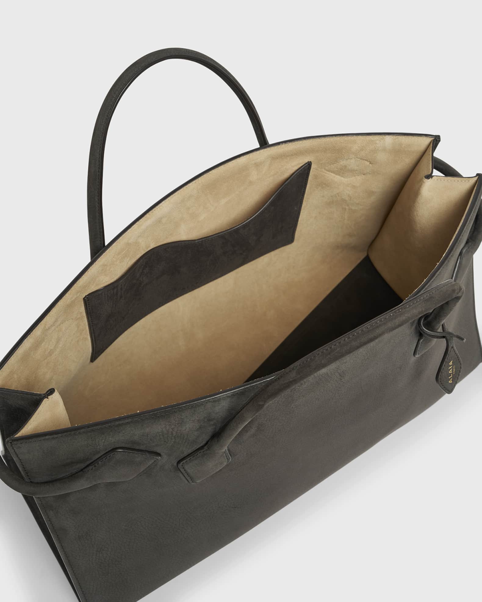 ALAIA Le Teckel Suede Tote Bag | Neiman Marcus