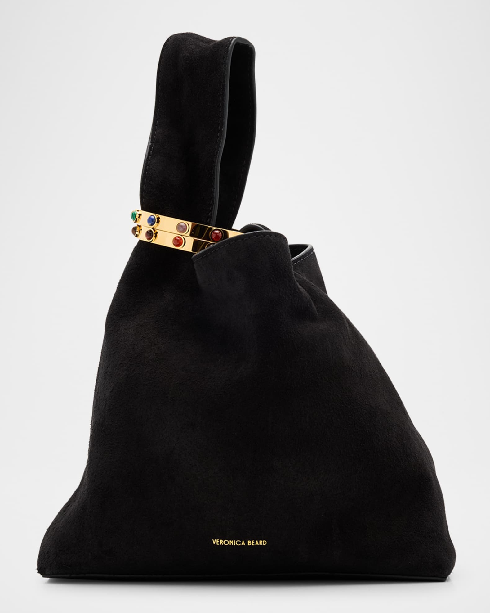 Veronica Beard Swing Bracelet-Embellished Suede Wristlet Bag | Neiman ...