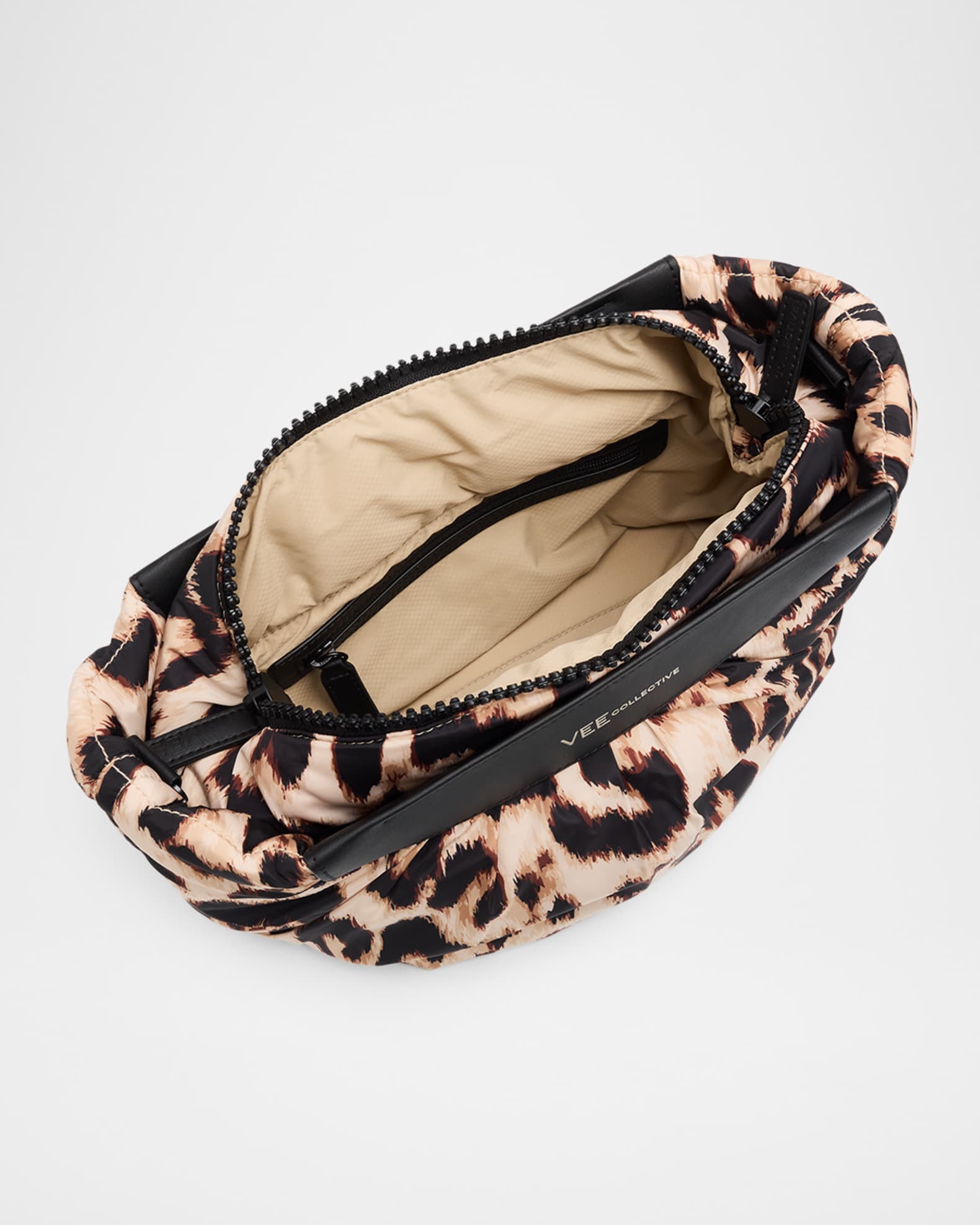VeeCollective Caba Polyester and Nylon Leopard-Print Clutch | Neiman Marcus