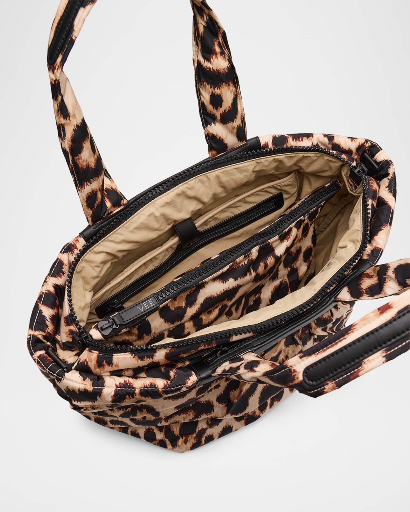 VeeCollective Caba Medium Polyester and Nylon Leopard-Print Tote Bag ...